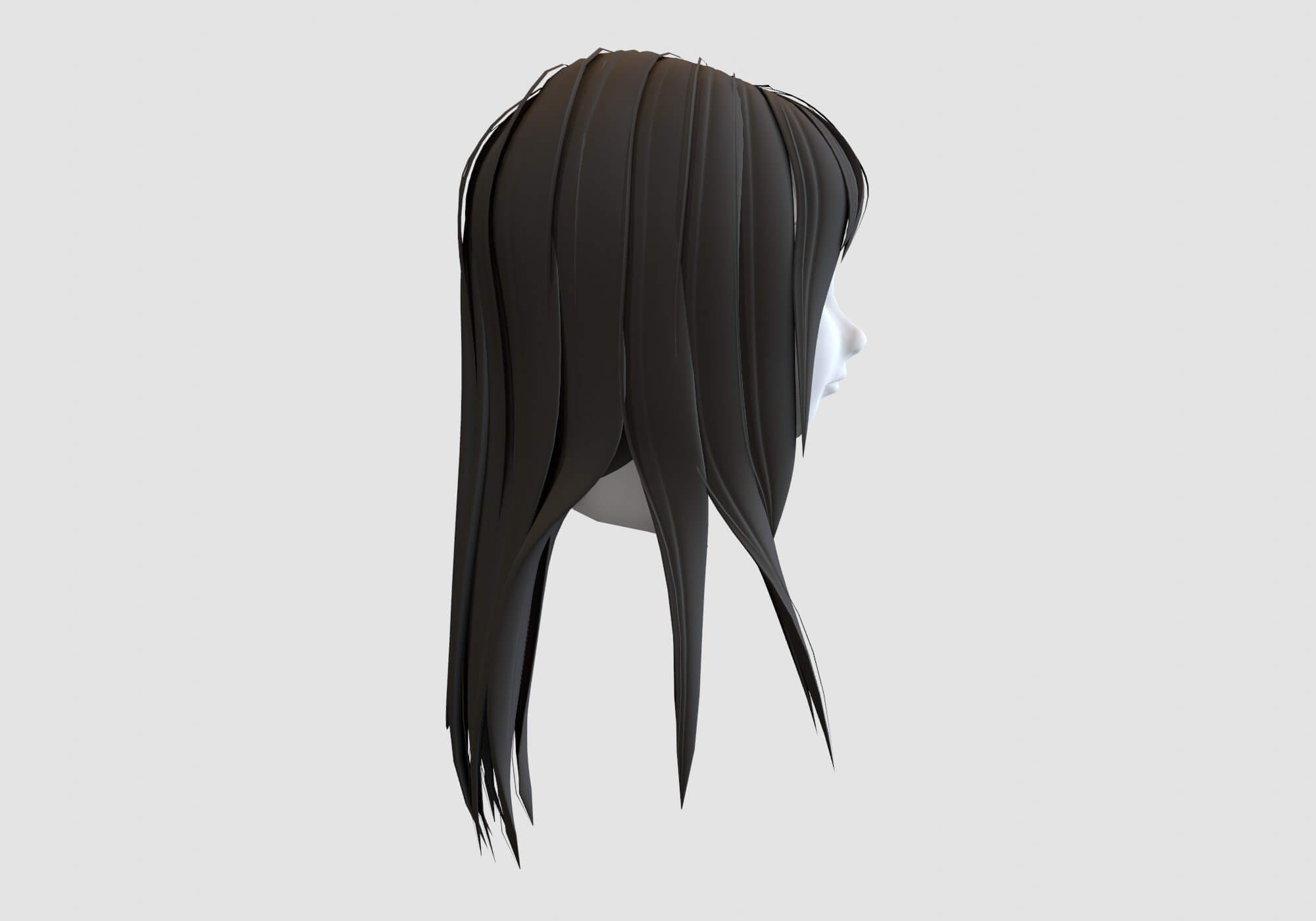 Long Straight Hairstyle - 3D Model by nickianimations