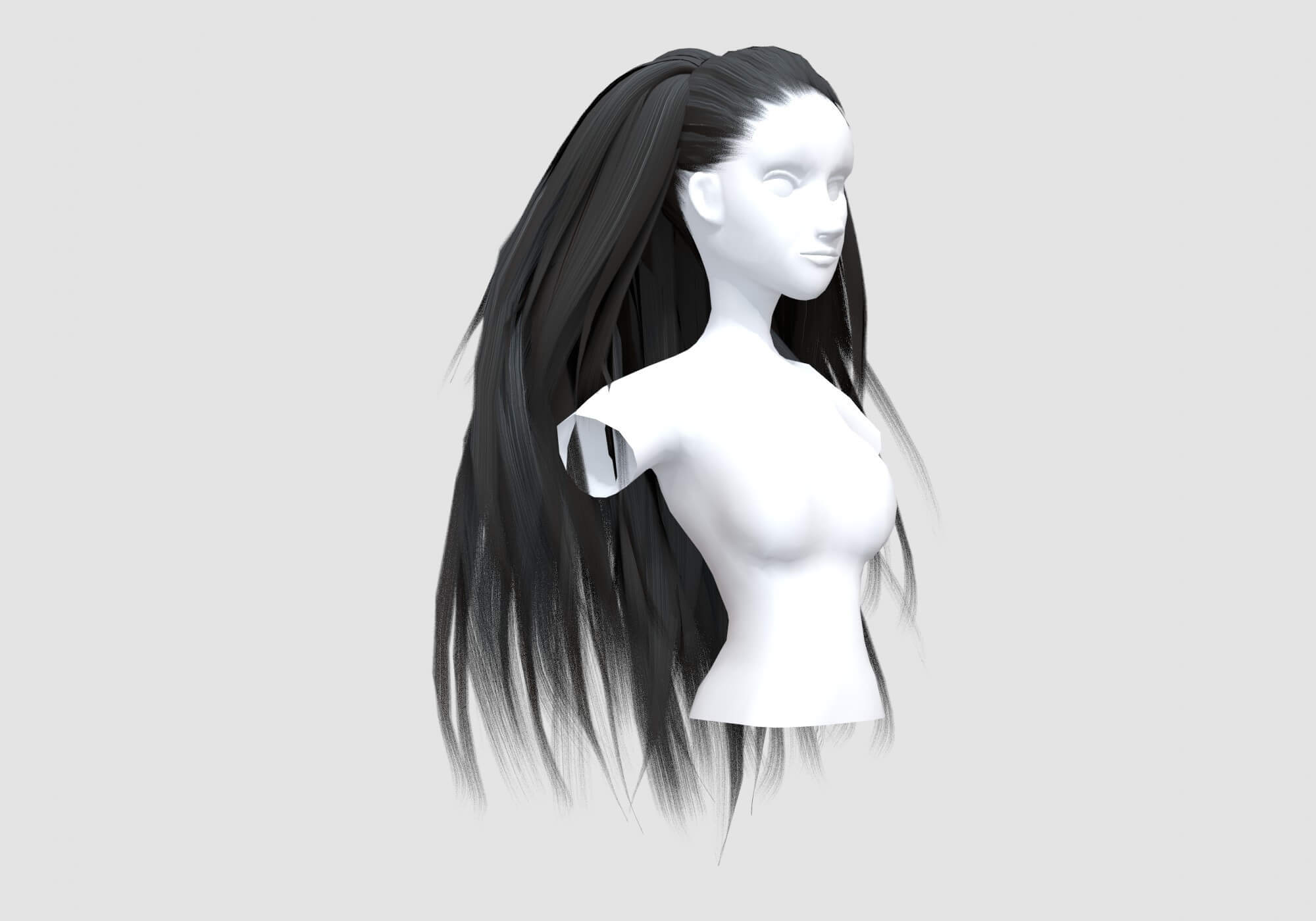 Long Thick Hairstyle - 3D Model by nickianimations