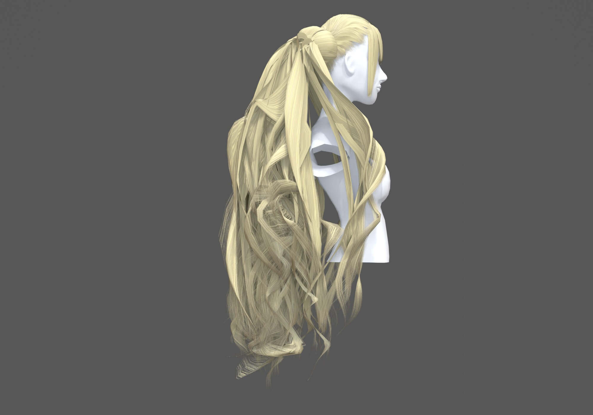 Long Wavy Hairstyle - 3D Model by nickianimations