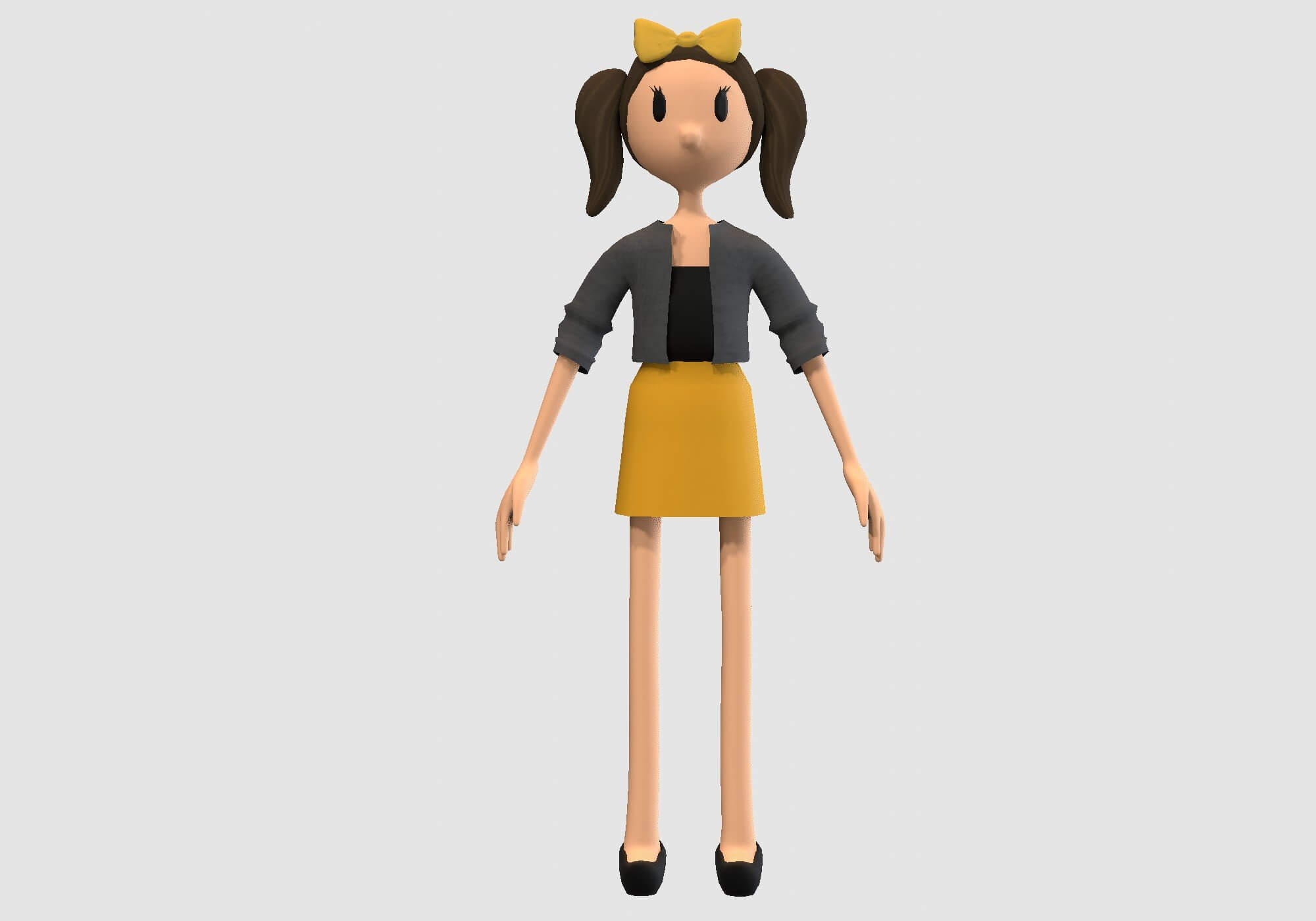 Lovely Cartoon Girl - 3D Model by nickianimations