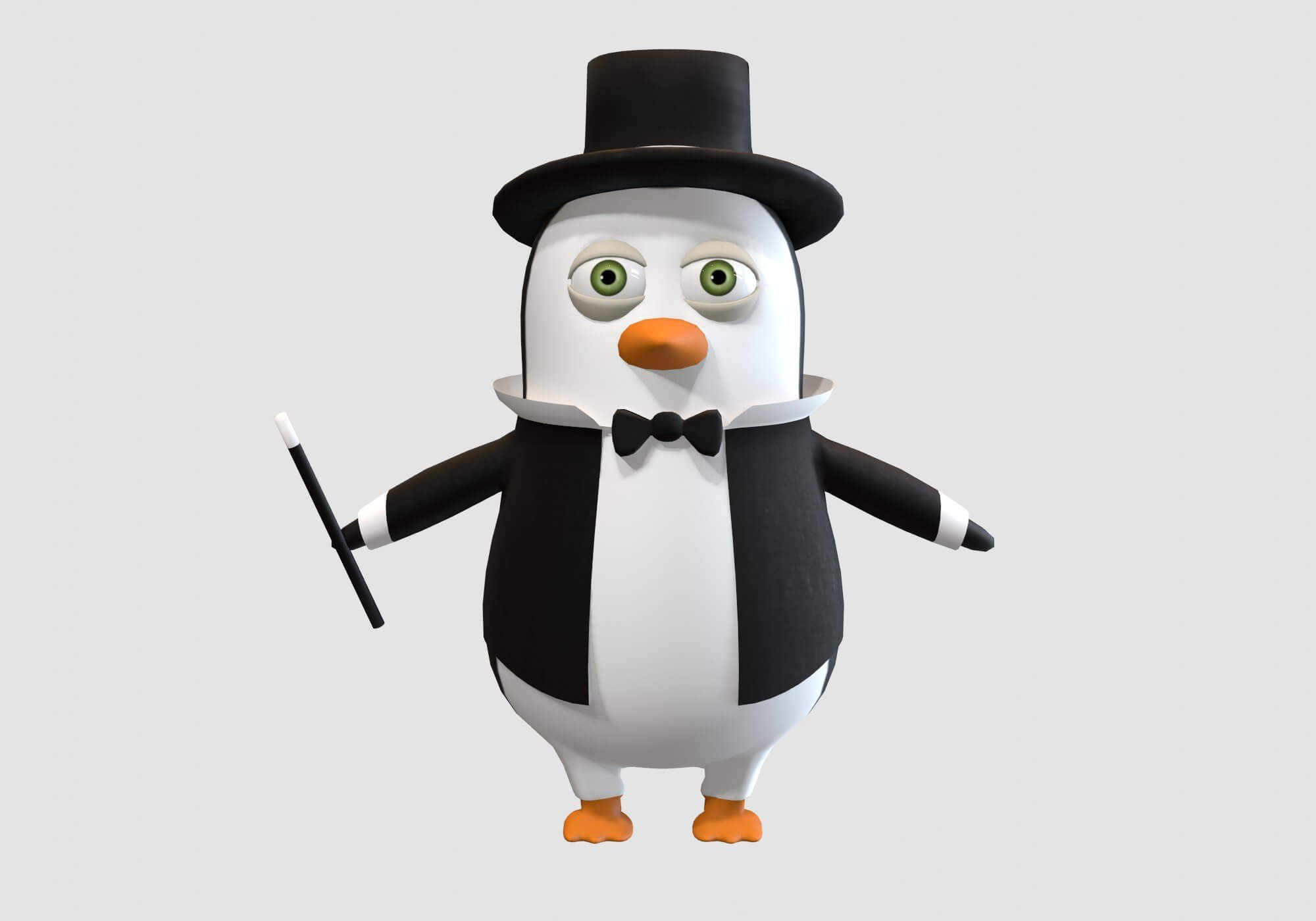 Magician Cartoon Penguin - 3D Model by nickianimations