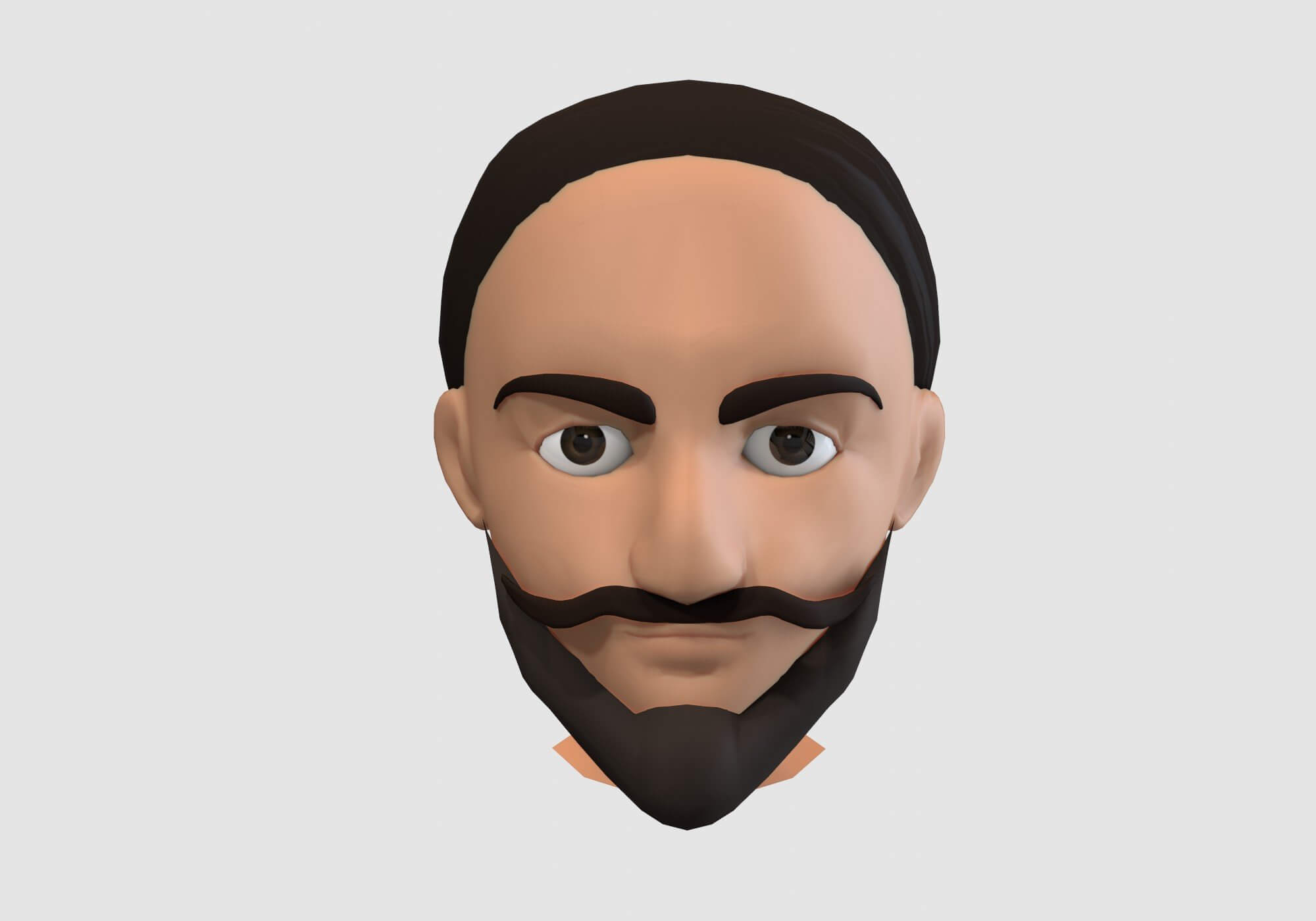 Male Cartoon Head - 3D Model by nickianimations