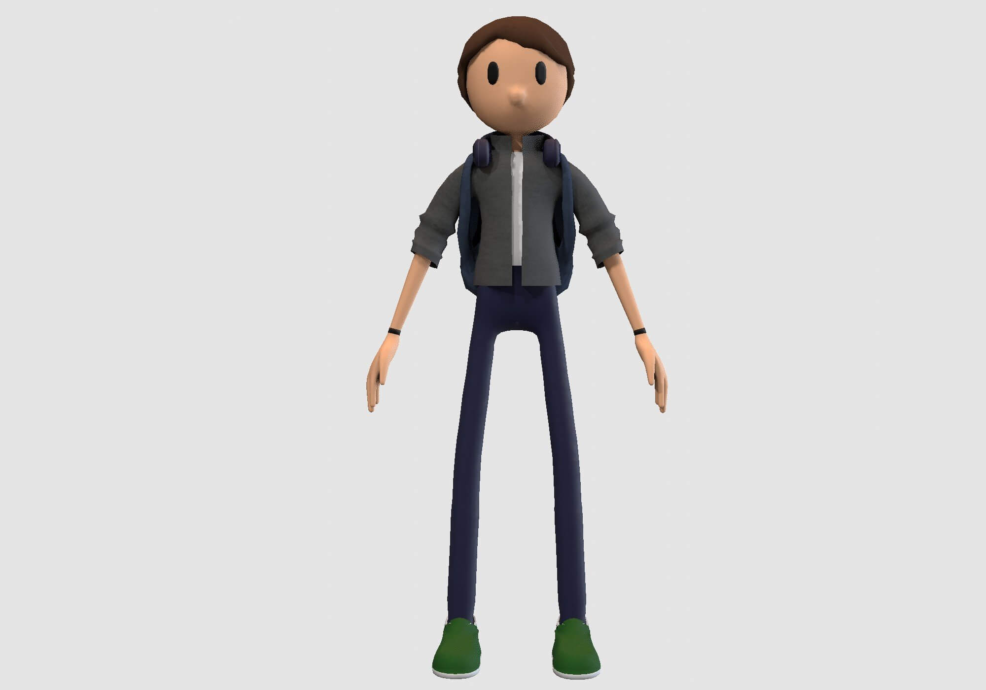 Male Cartoon Student - 3D Model by nickianimations