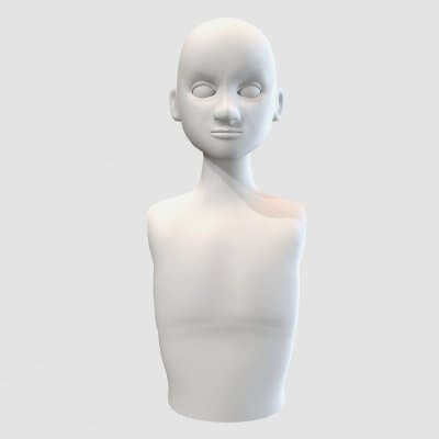 Male Cartoon Torso - 3D Model by nickianimations