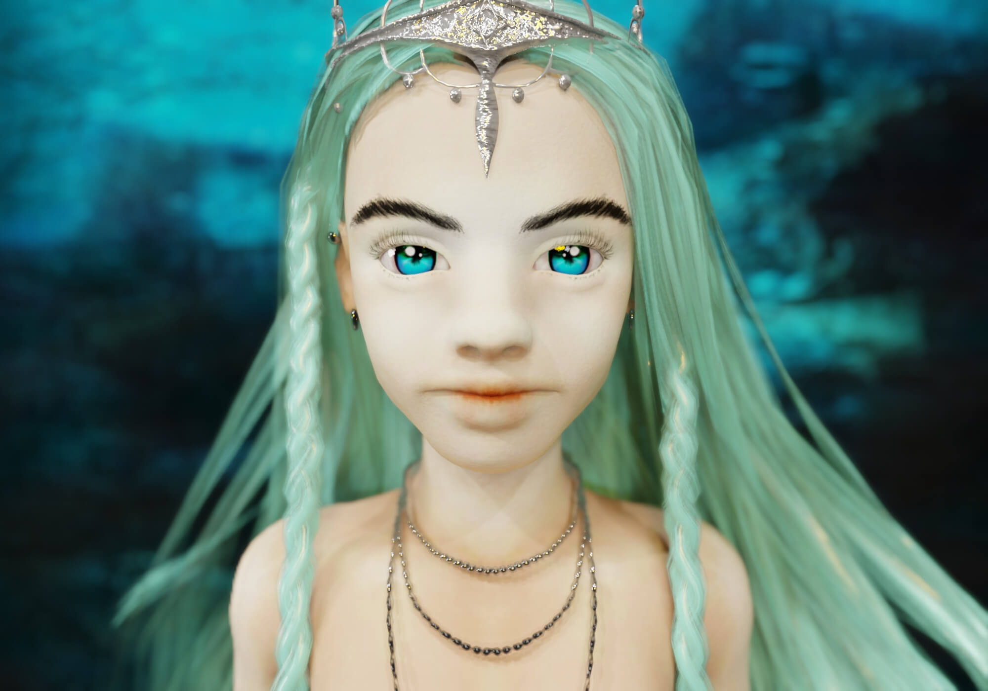 Girl and Mermaid - 3D Model by nickianimations