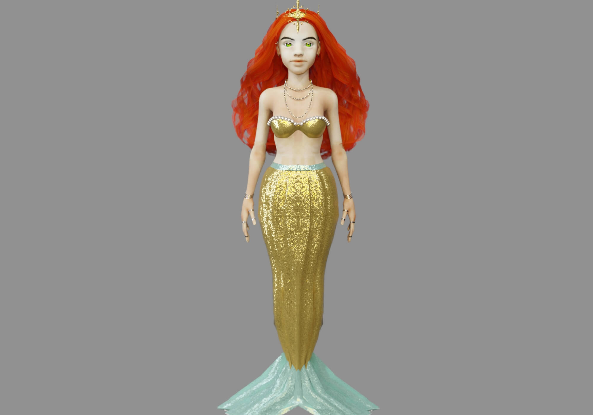 Girl and Mermaid - 3D Model by nickianimations