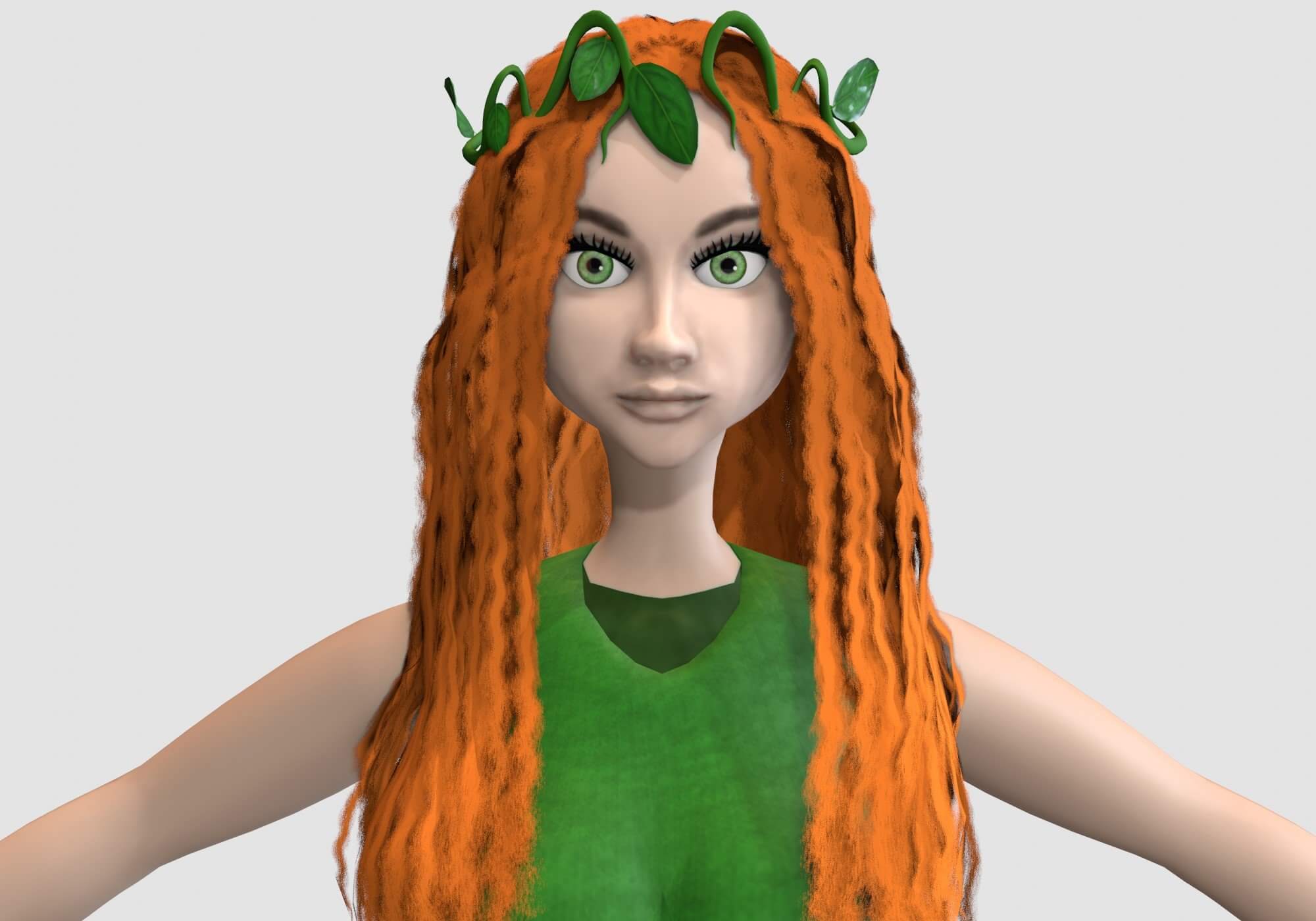 Nature Dressed Woman - 3D Model by nickianimations