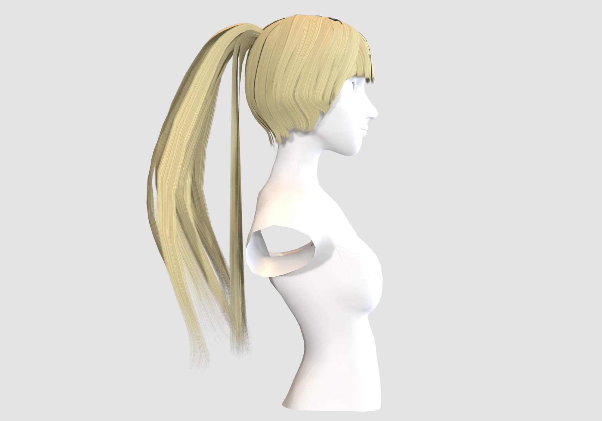 Picktail Anime Hairstyle - 3D Model by nickianimations