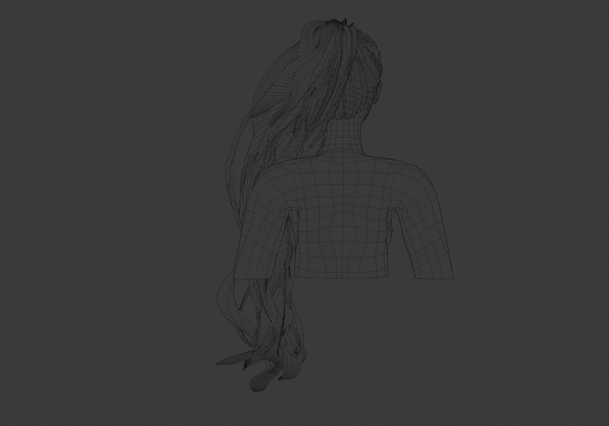 Pigtail Female Hair V19883 - 3D Model by nickianimations