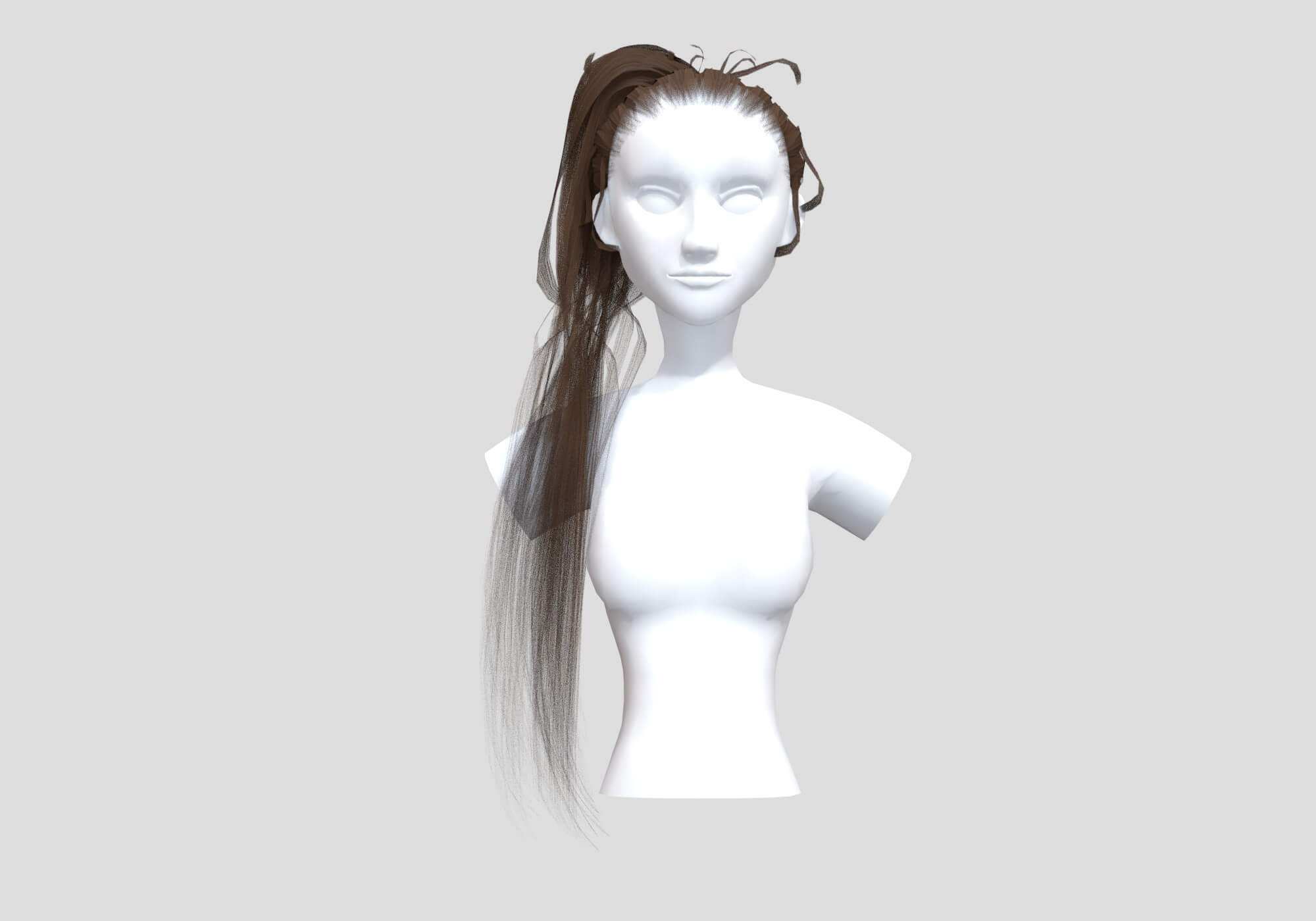 Pigtail Thin Hairstyle - 3D Model by nickianimations