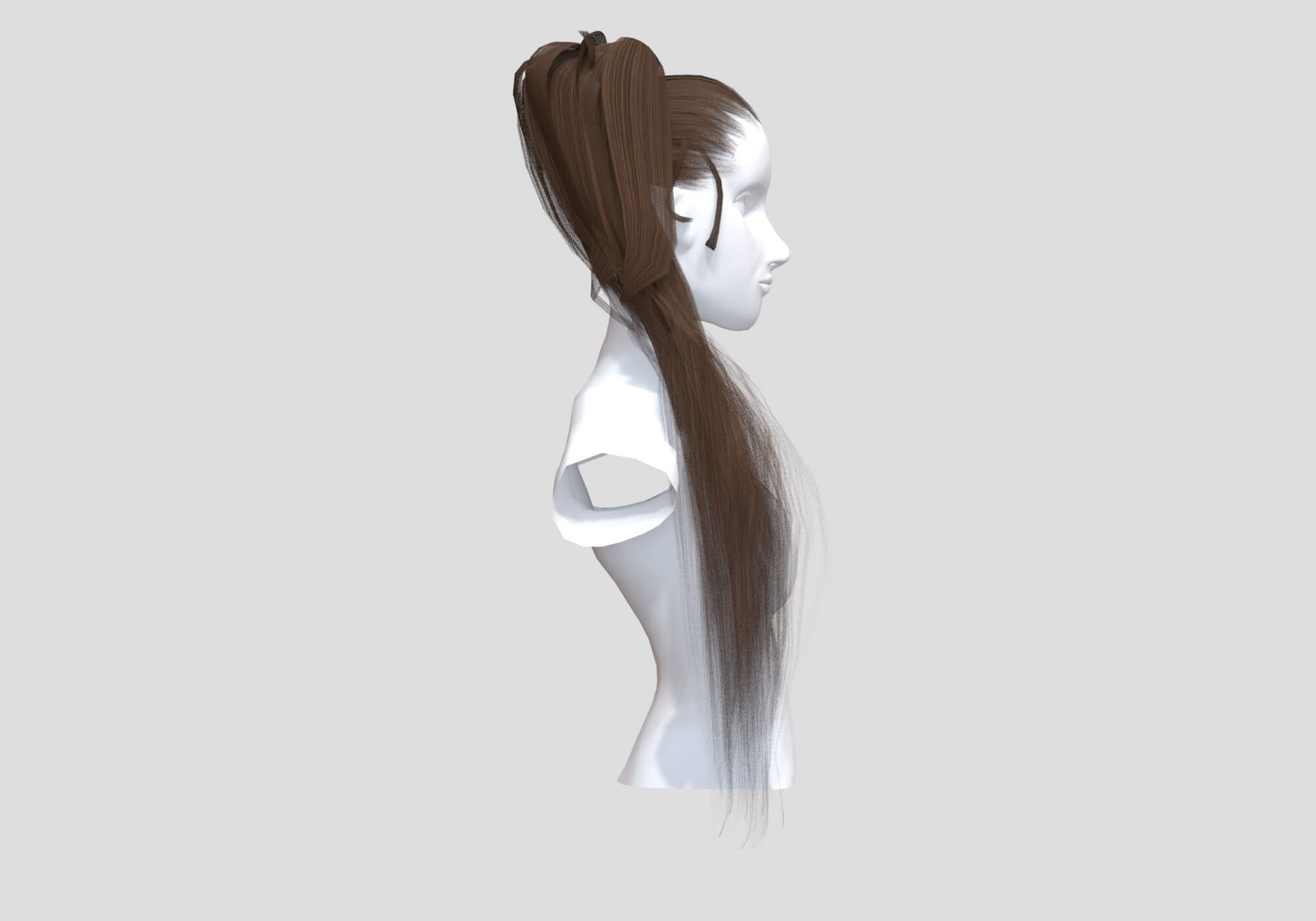 Pigtail Thin Hairstyle - 3D Model by nickianimations