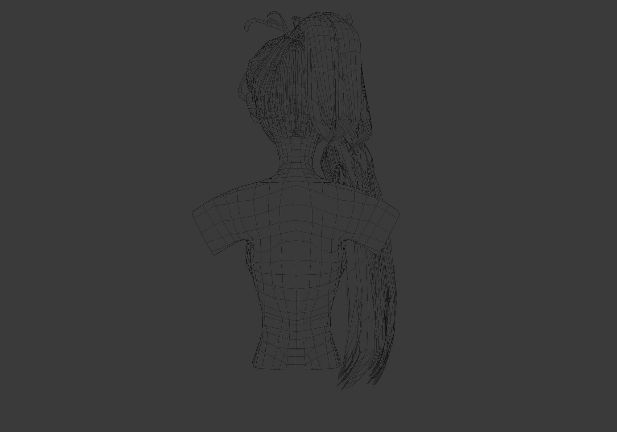 Pigtail Thin Hairstyle - 3D Model by nickianimations