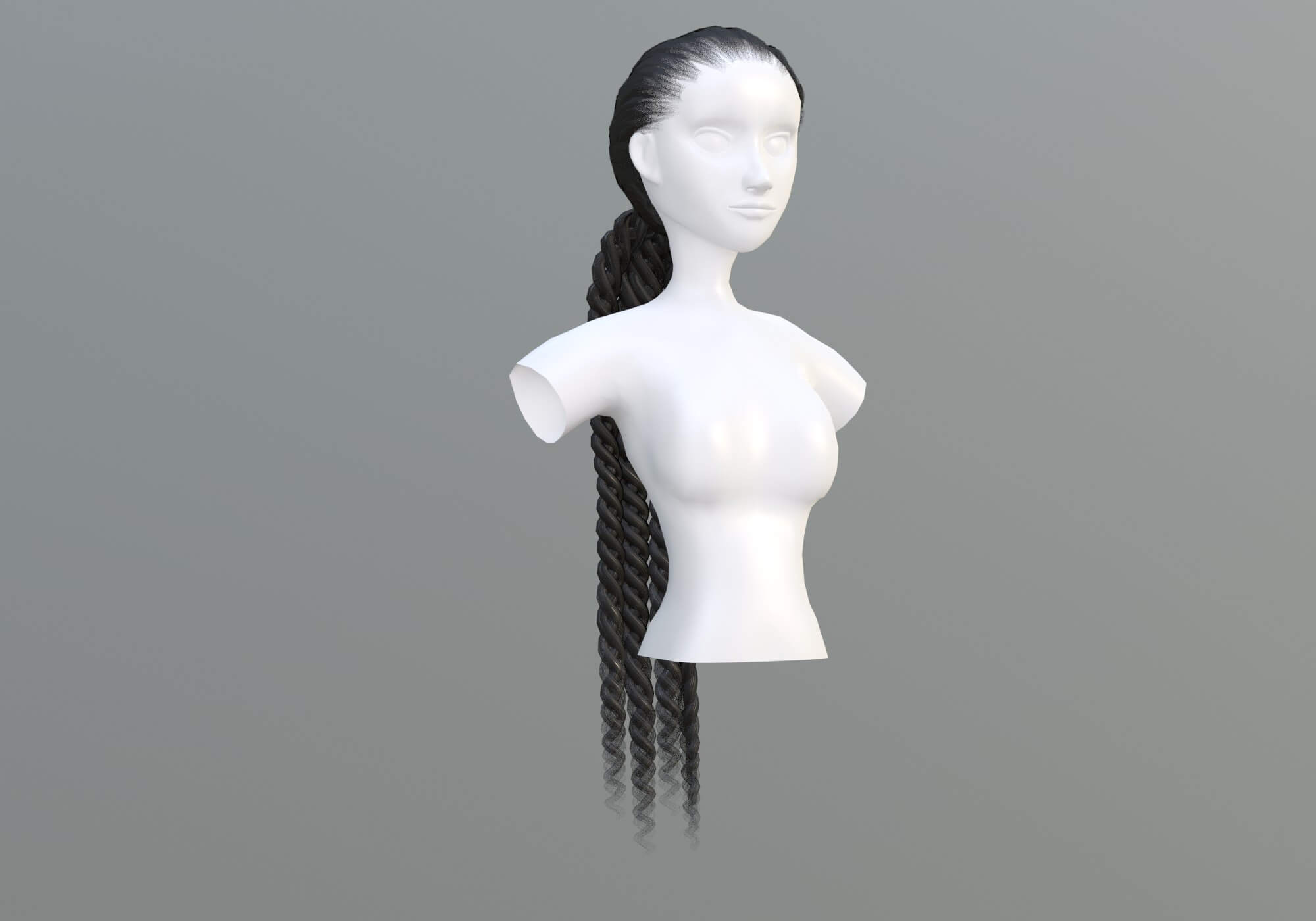 Ponytail Braid Hairstyle - 3D Model by nickianimations