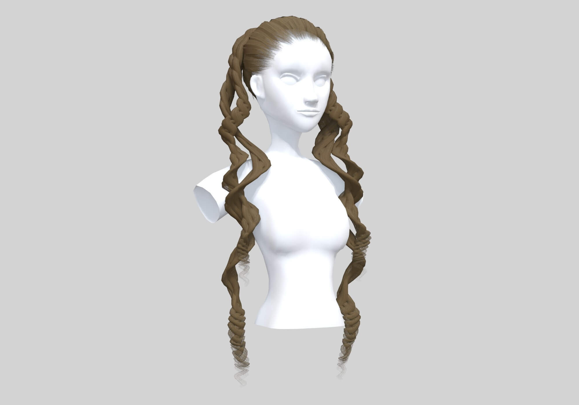 Ponytail Braids Hair - 3D Model by nickianimations
