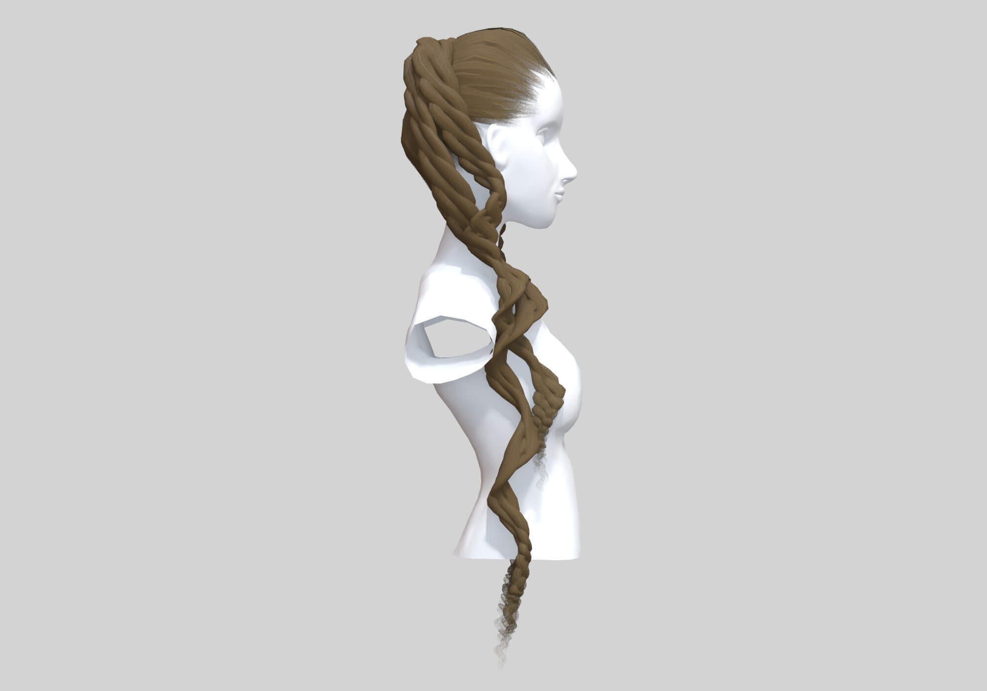 Ponytail Braids Hair - 3D Model by nickianimations