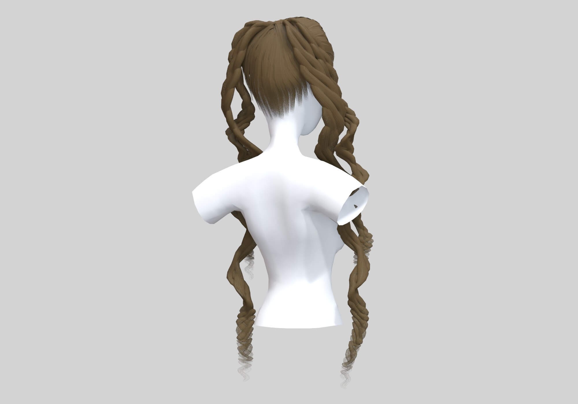Ponytail Braids Hair - 3D Model by nickianimations