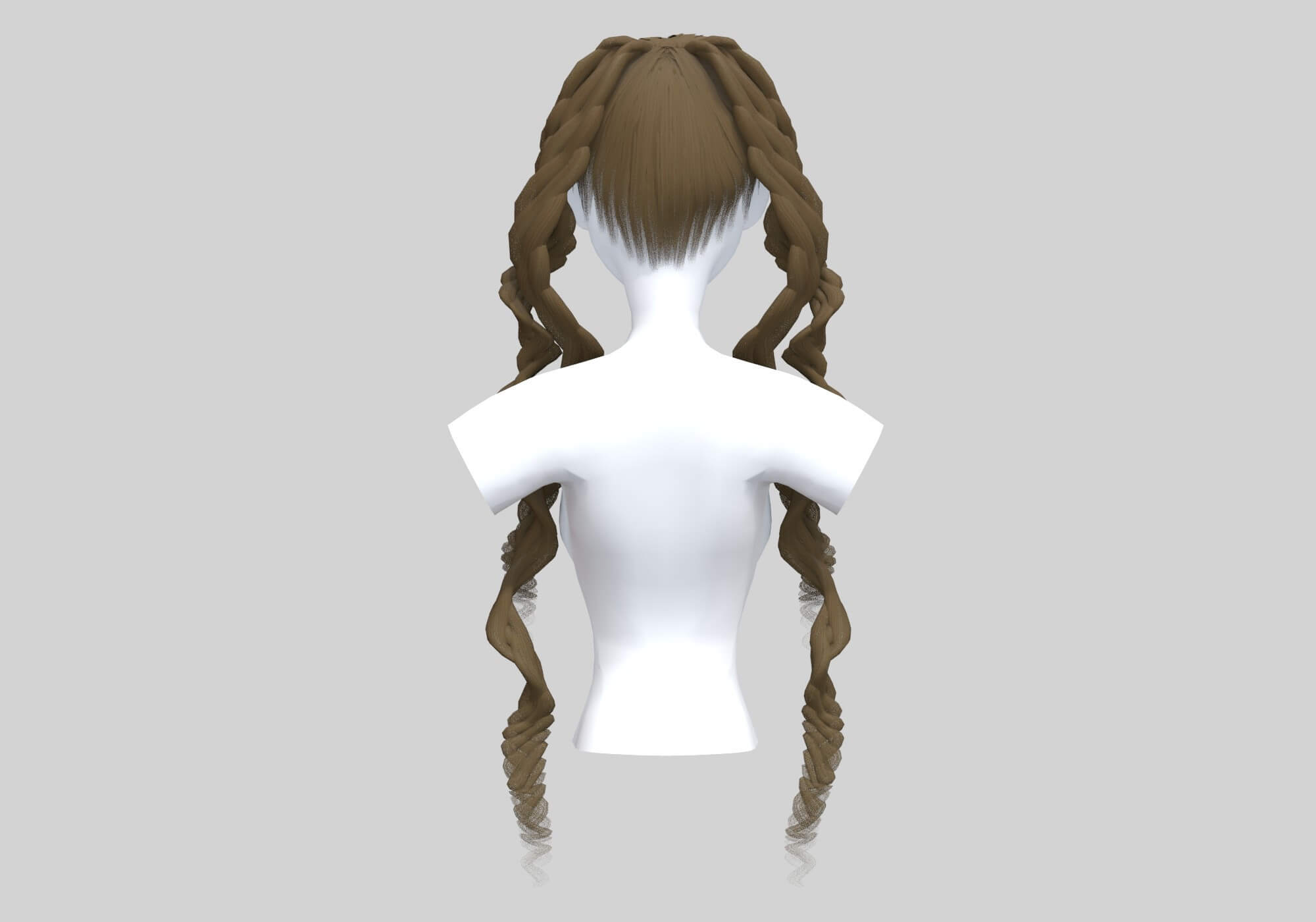 Ponytail Braids Hair - 3D Model by nickianimations