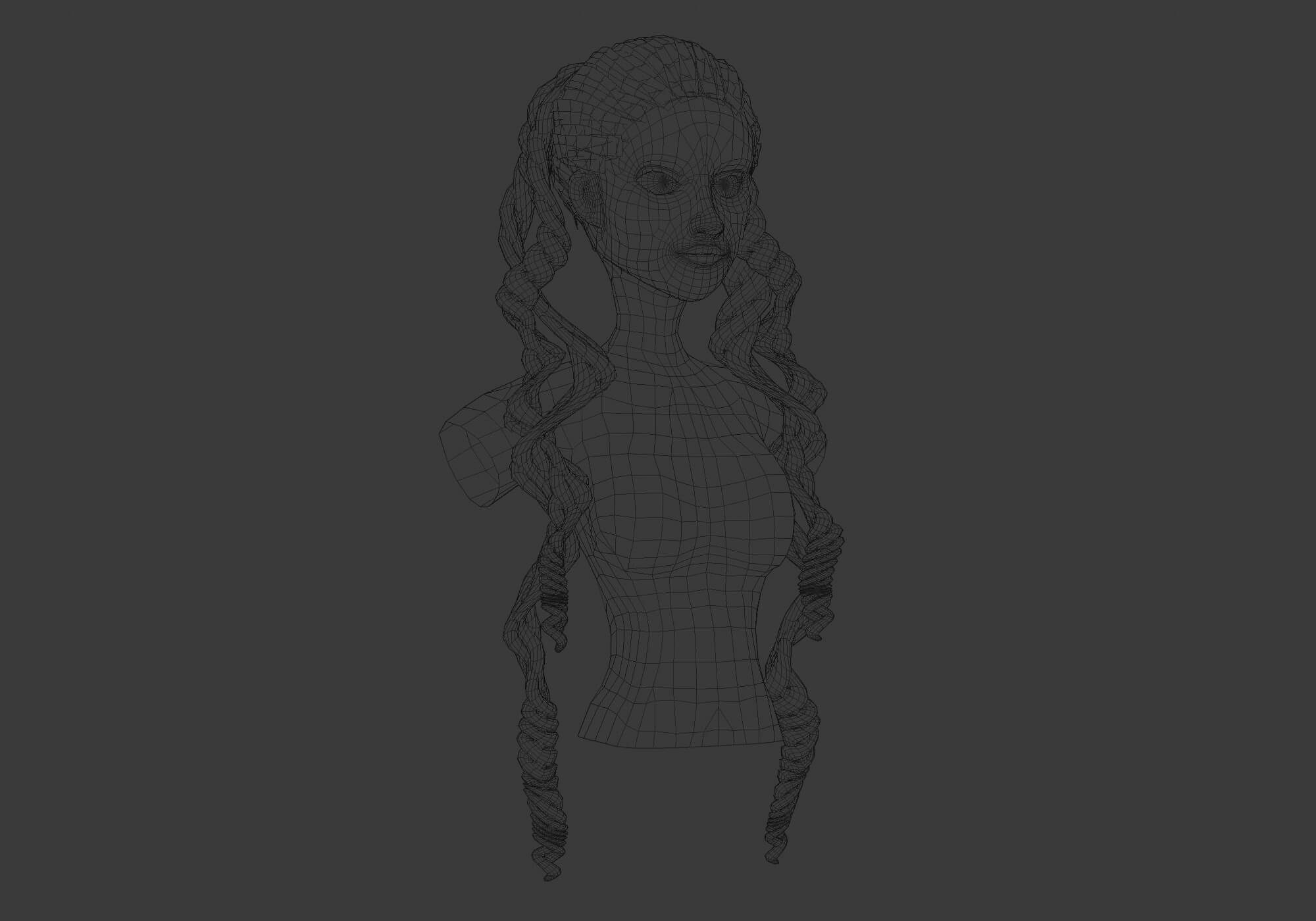 Ponytail Braids Hair - 3D Model by nickianimations