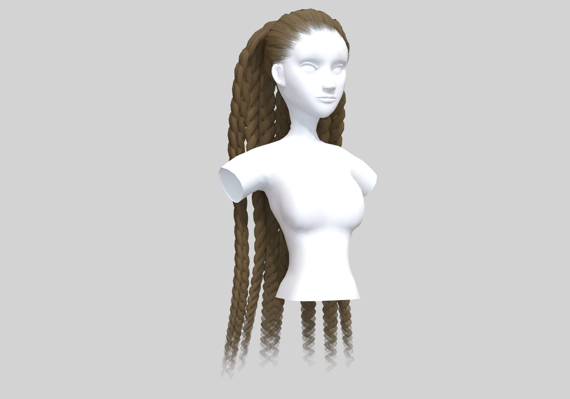Ponytail Braids Hairstyle - 3D Model by nickianimations