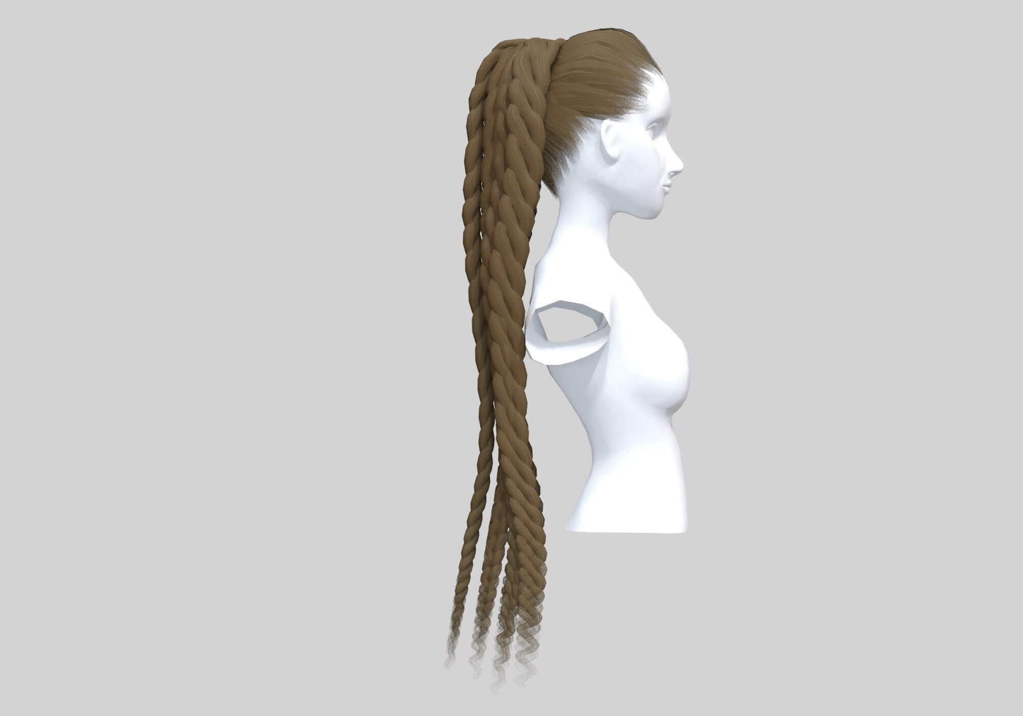 Ponytail Braids Hairstyle - 3D Model by nickianimations