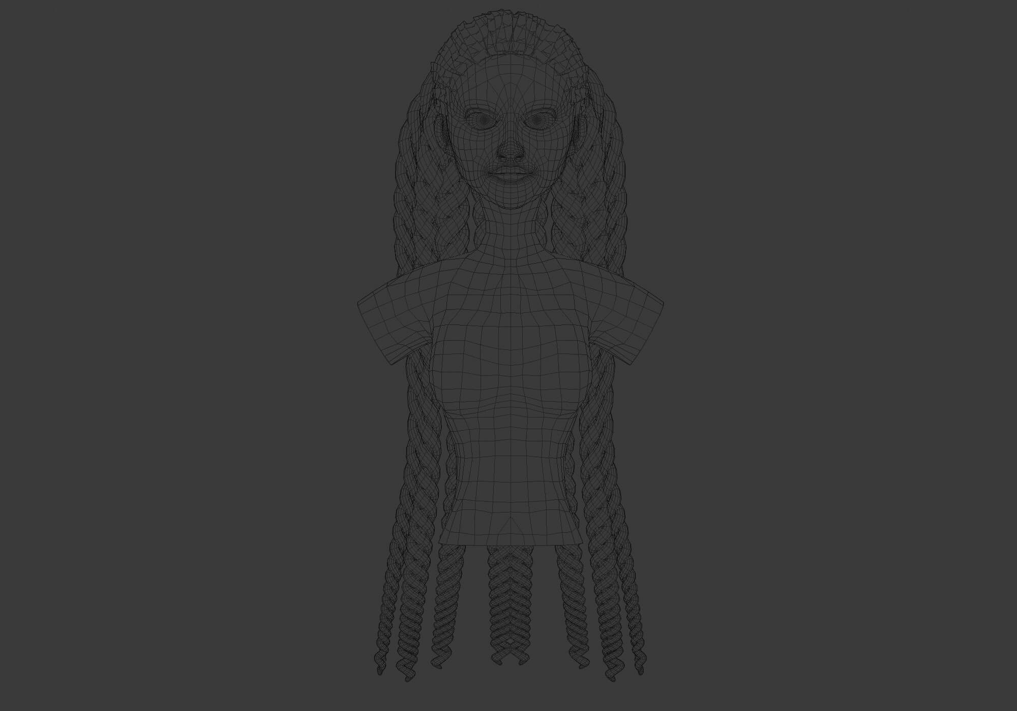 Ponytail Braids Hairstyle - 3D Model by nickianimations