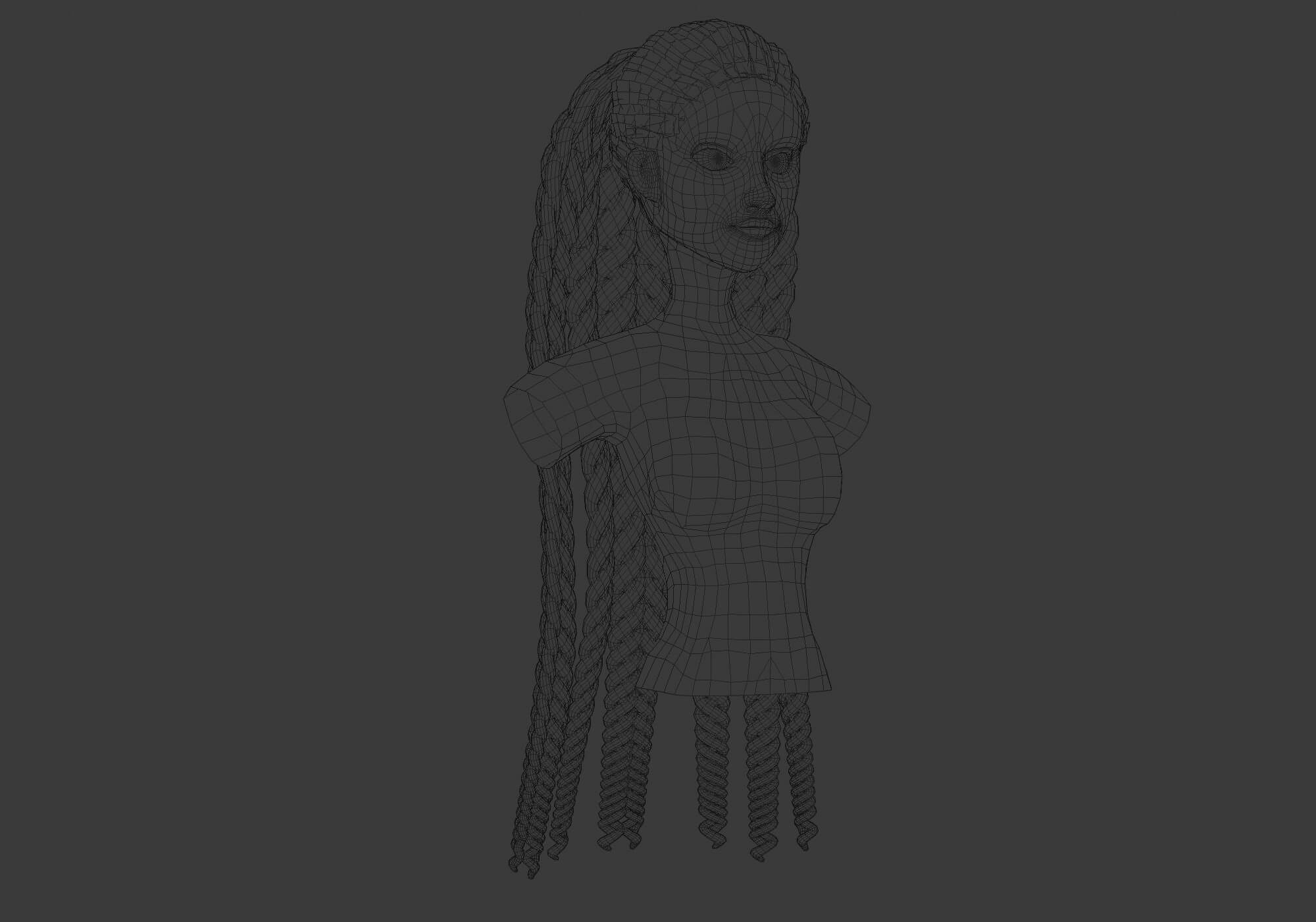 Ponytail Braids Hairstyle - 3D Model by nickianimations