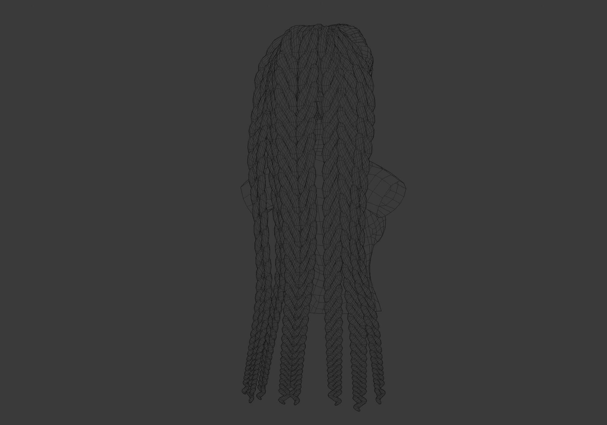 Ponytail Braids Hairstyle - 3D Model by nickianimations