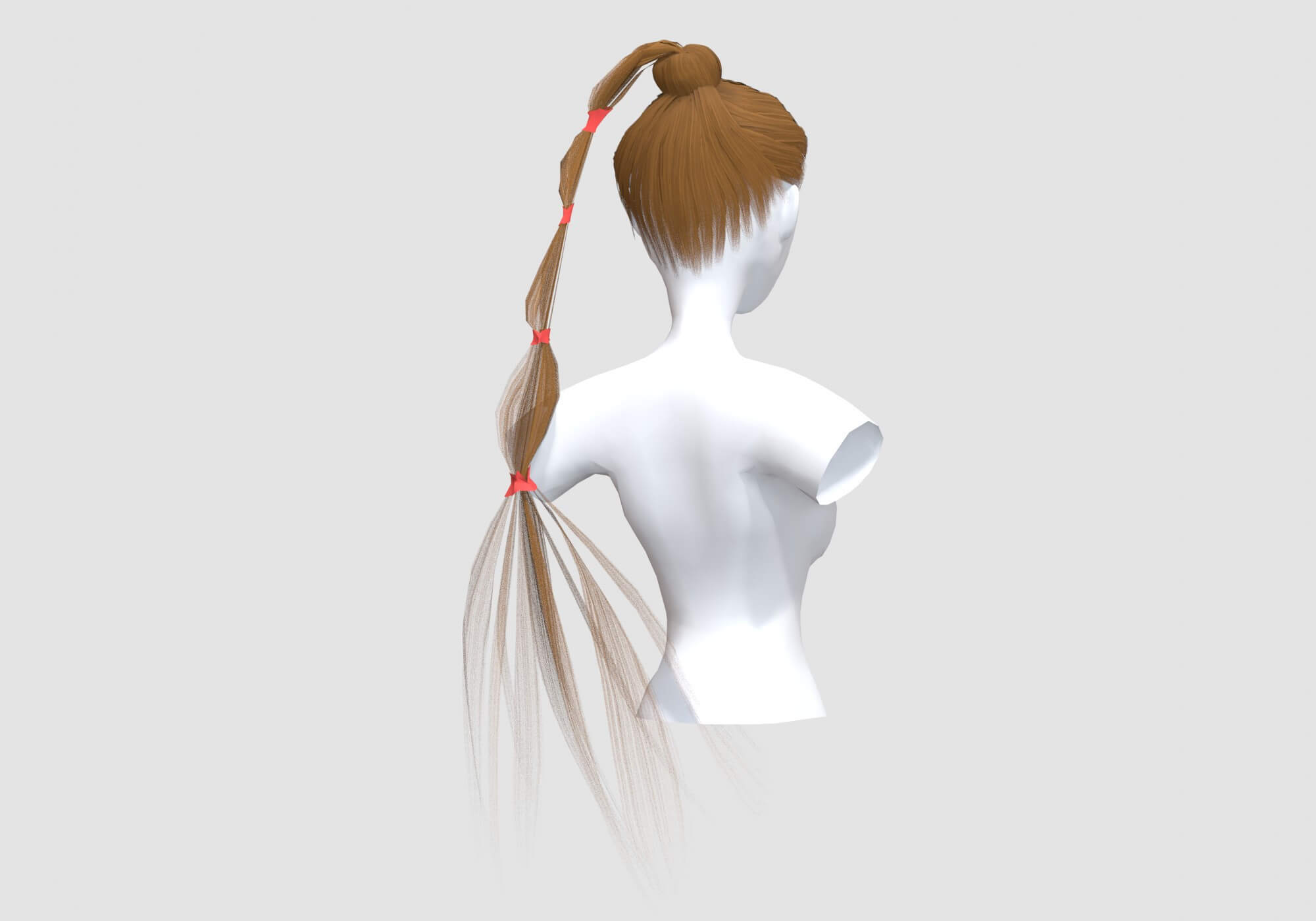 Ponytail Bun Hairstyle - 3D Model by nickianimations