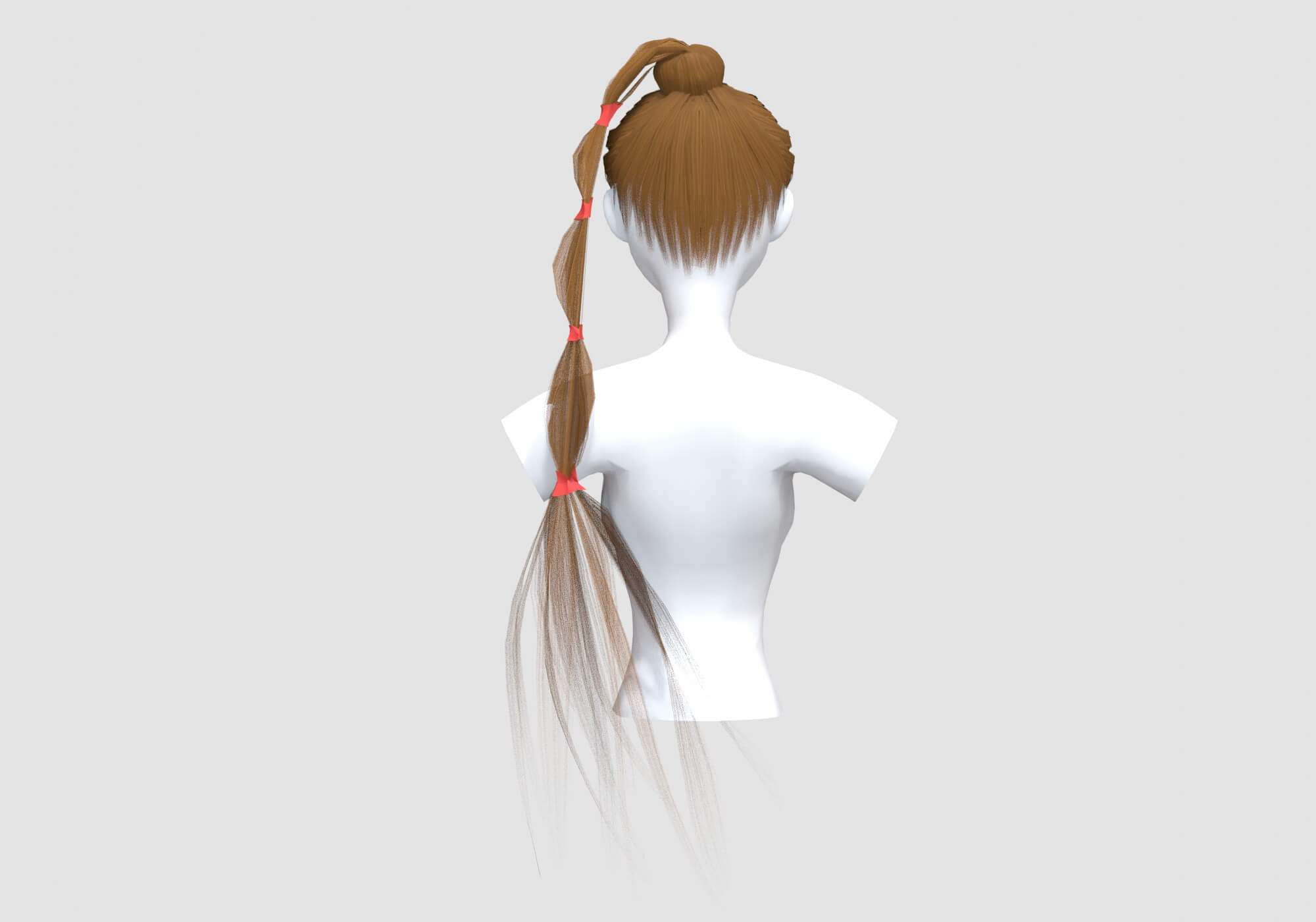 Ponytail Bun Hairstyle - 3D Model by nickianimations