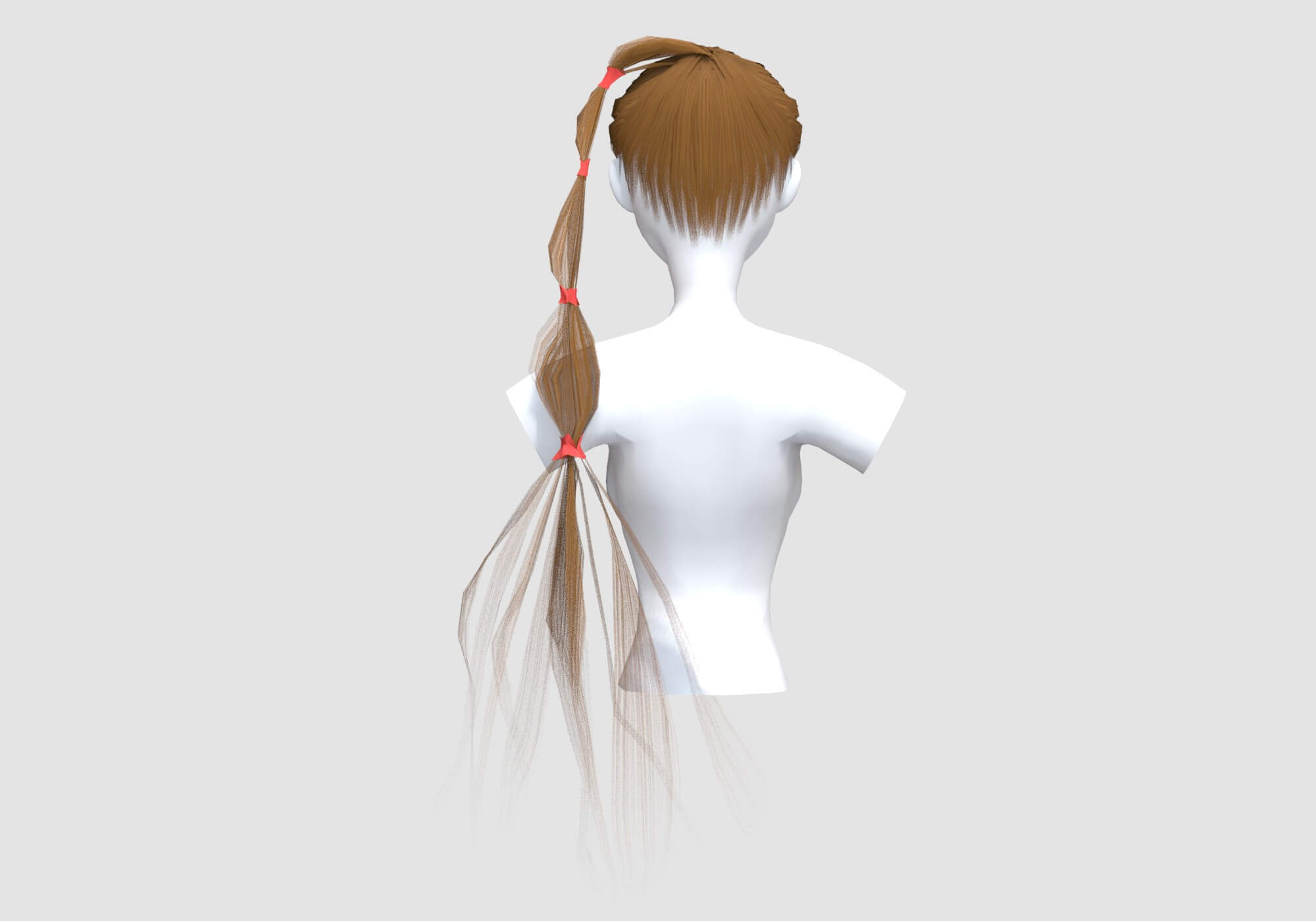 Ponytail Female Hairstyle - 3D Model by nickianimations