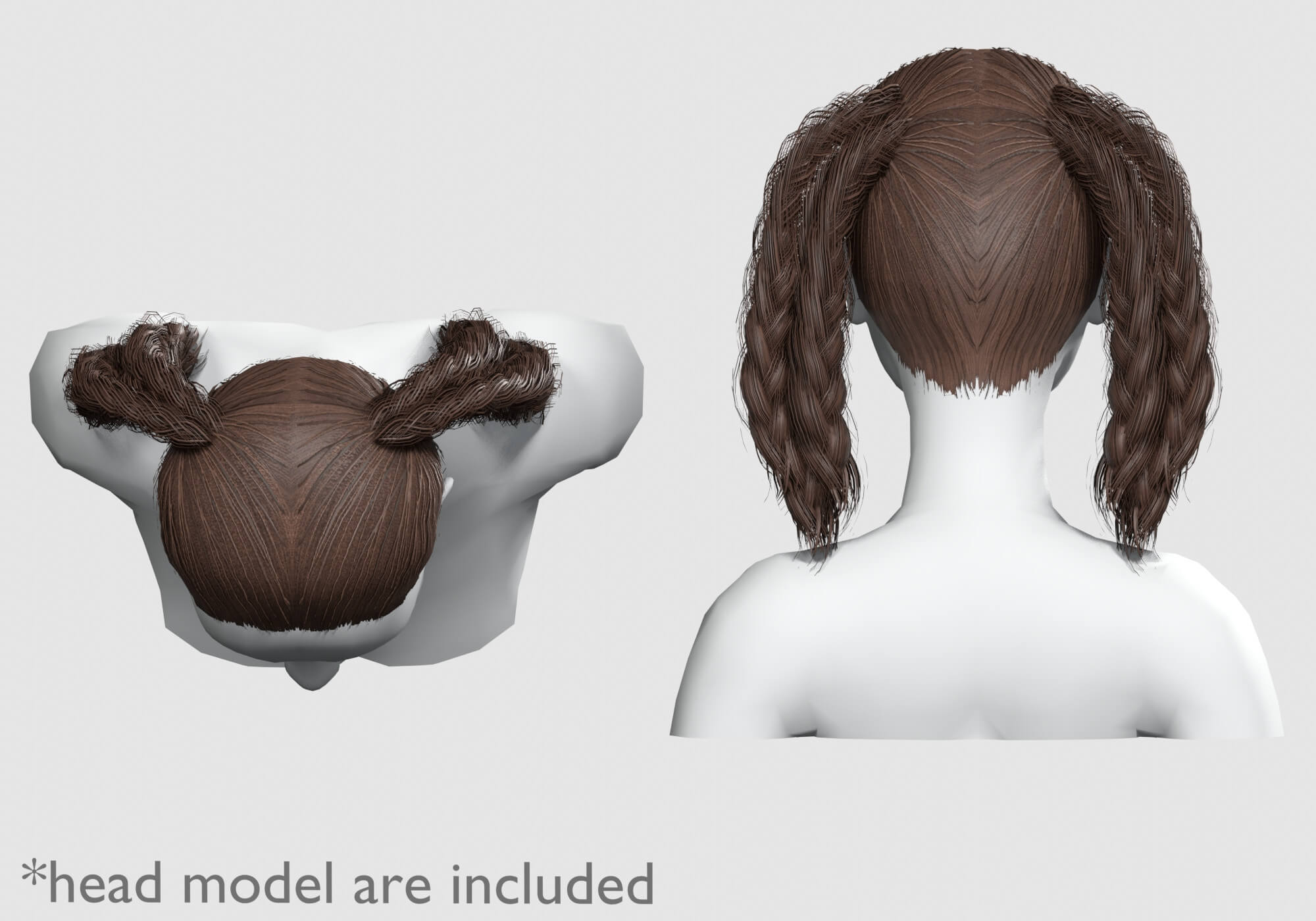 Ponytails Braids Hairstyle V18540 - 3D Model by nickianimations