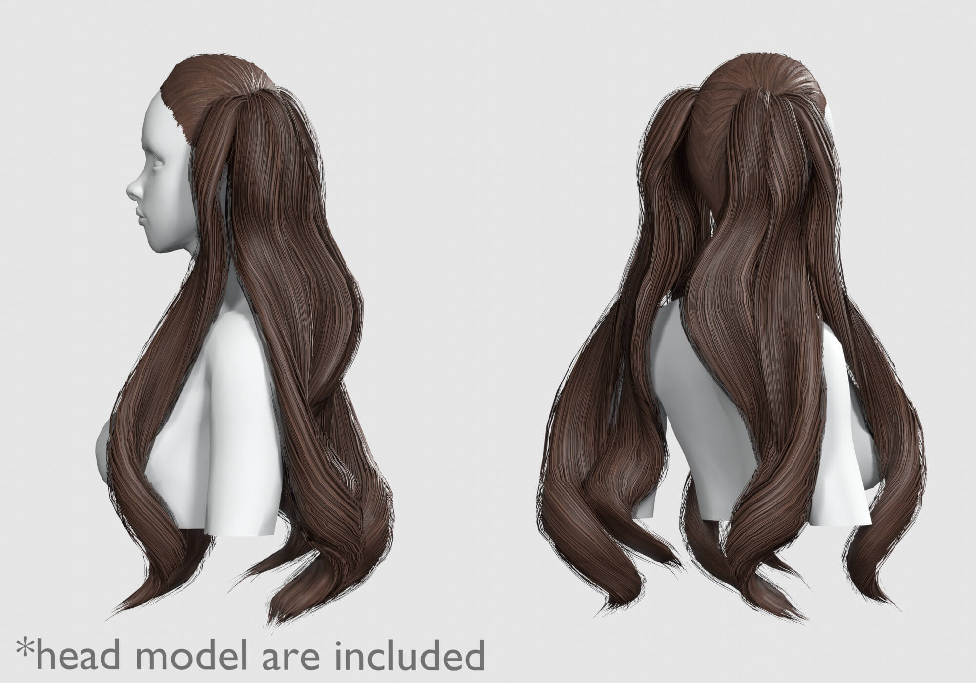 Ponytails Long Hairstyle V11447 - 3D Model by nickianimations