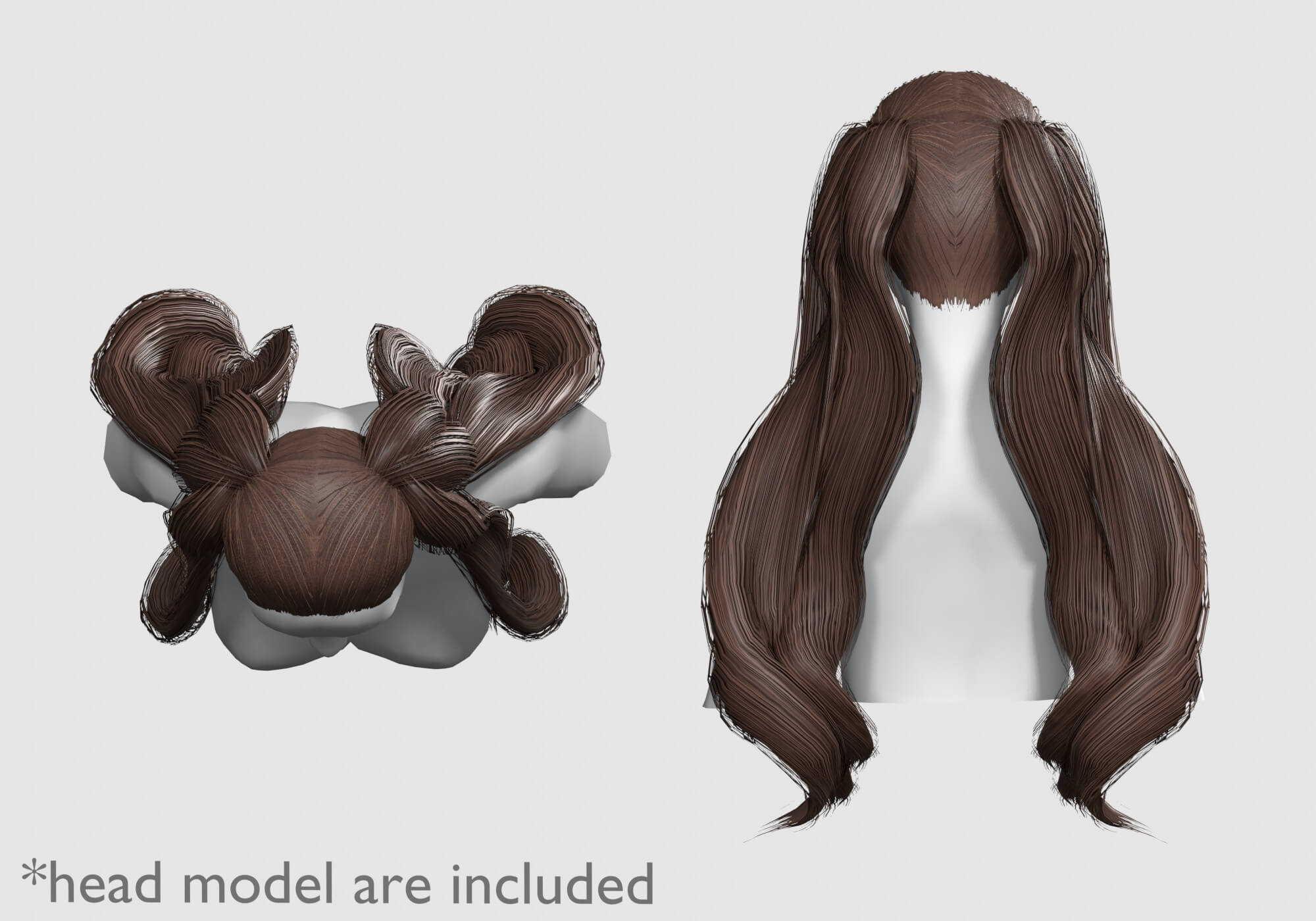 Ponytails Long Hairstyle V11447 - 3D Model by nickianimations
