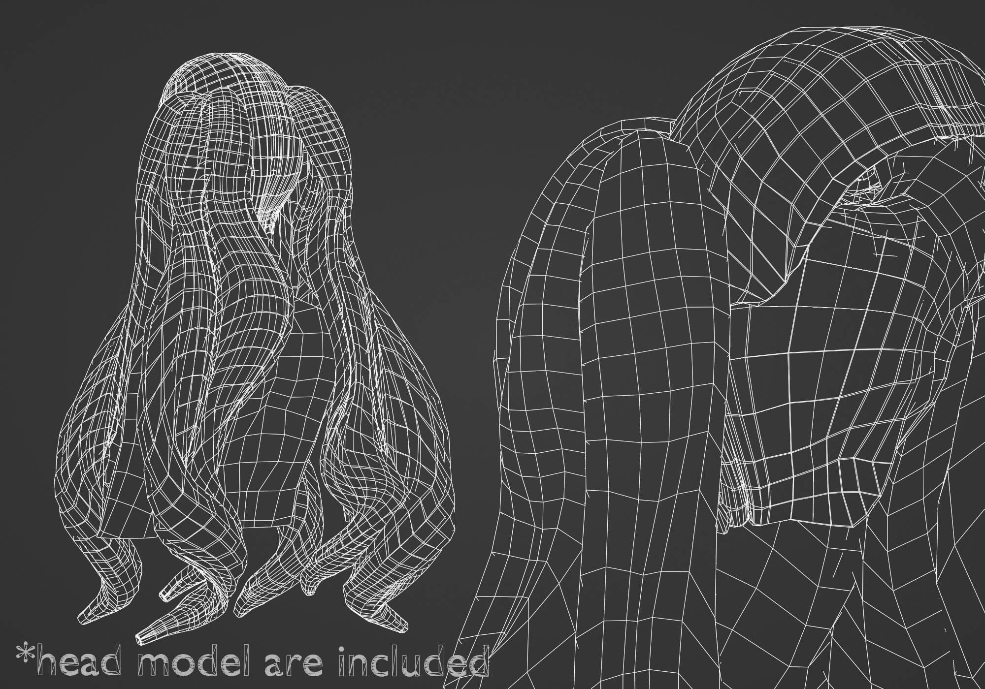 Ponytails Long Hairstyle V11447 - 3D Model by nickianimations