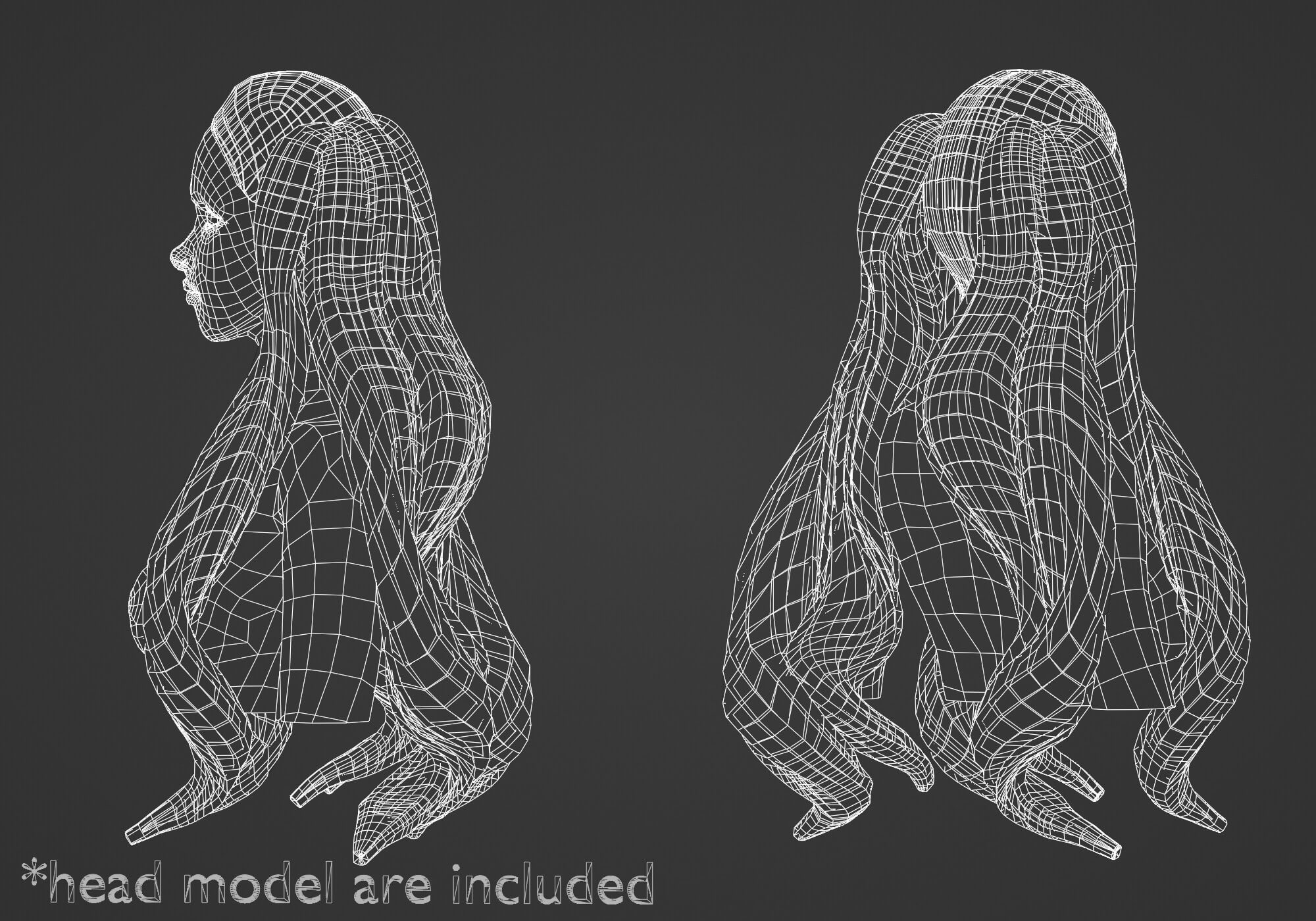 Ponytails Long Hairstyle V11447 - 3D Model by nickianimations