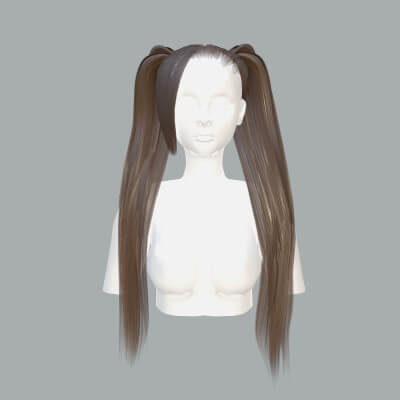 Ponytails Two Hairstyle v23871 - 3D Model by nickianimations