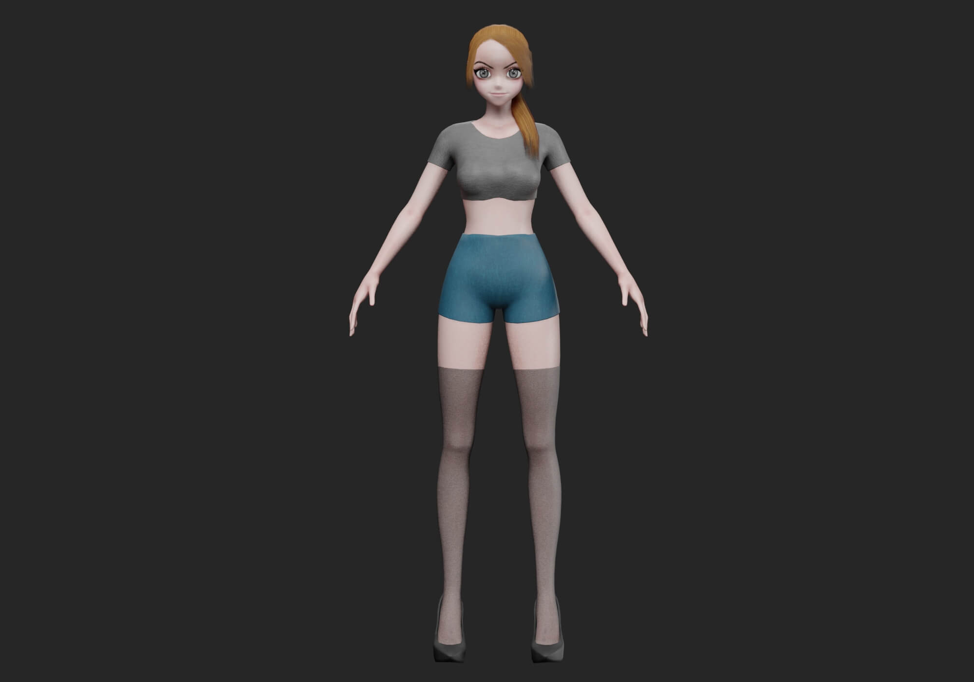 Pretty Anime Girl V30963 - 3D Model by nickianimations