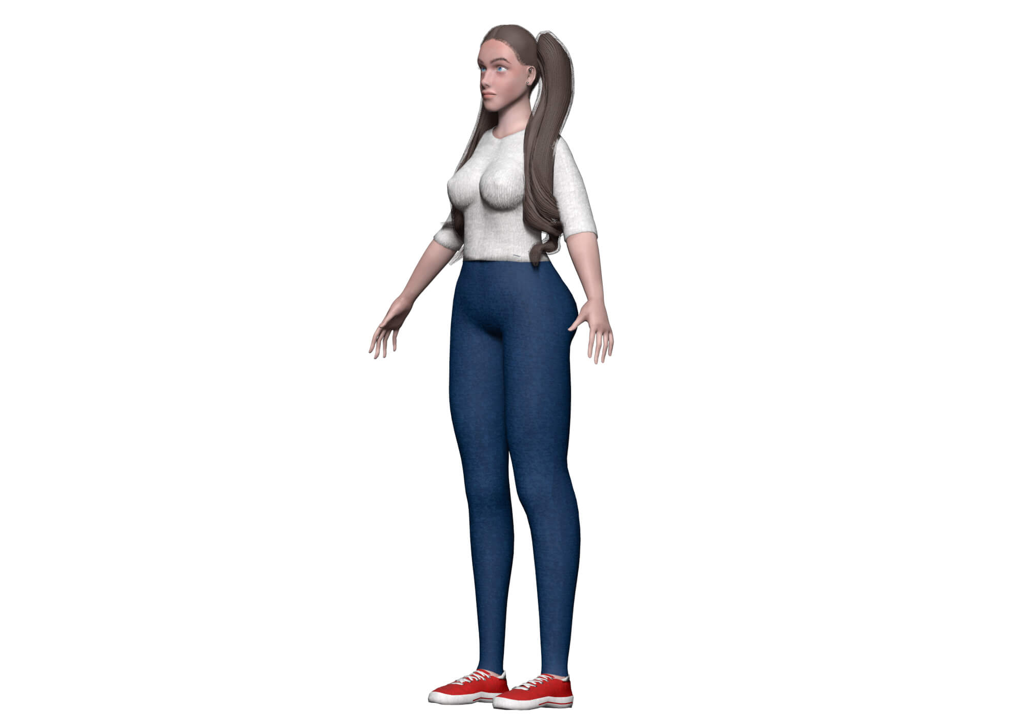 Pretty Basic Woman V28383 - 3D Model by nickianimations