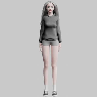 Pretty Basic Woman V36102 - 3D Model by nickianimations