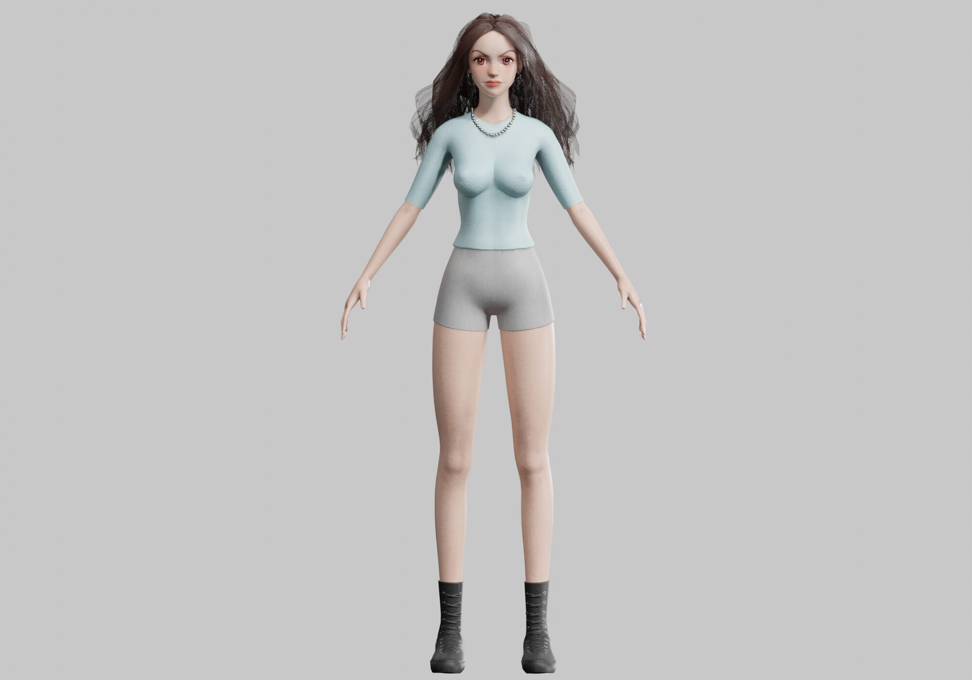 Pretty Basic Woman V36844 - 3D Model by nickianimations