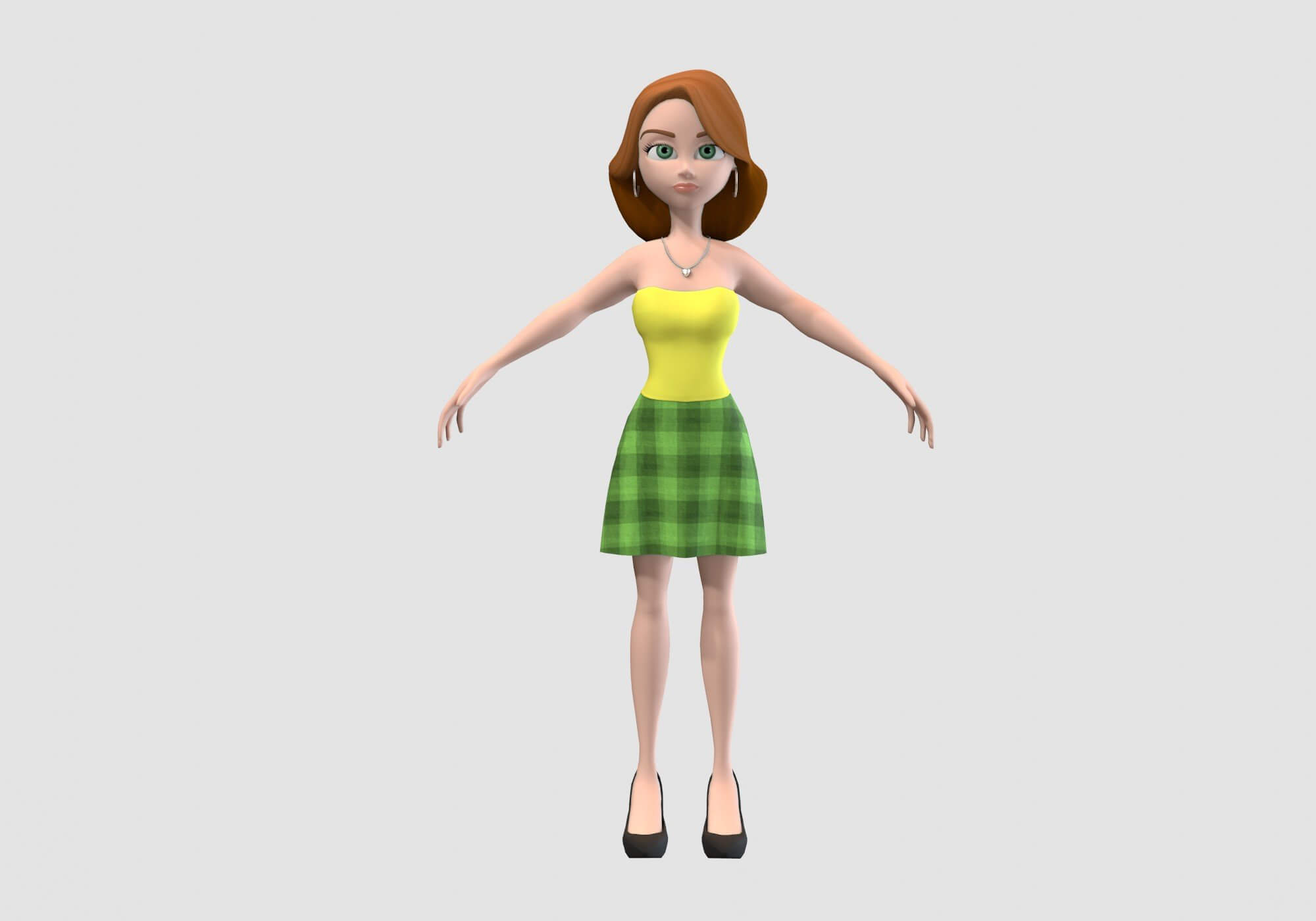 Pretty Cartoon Girl - 3D Model by nickianimations
