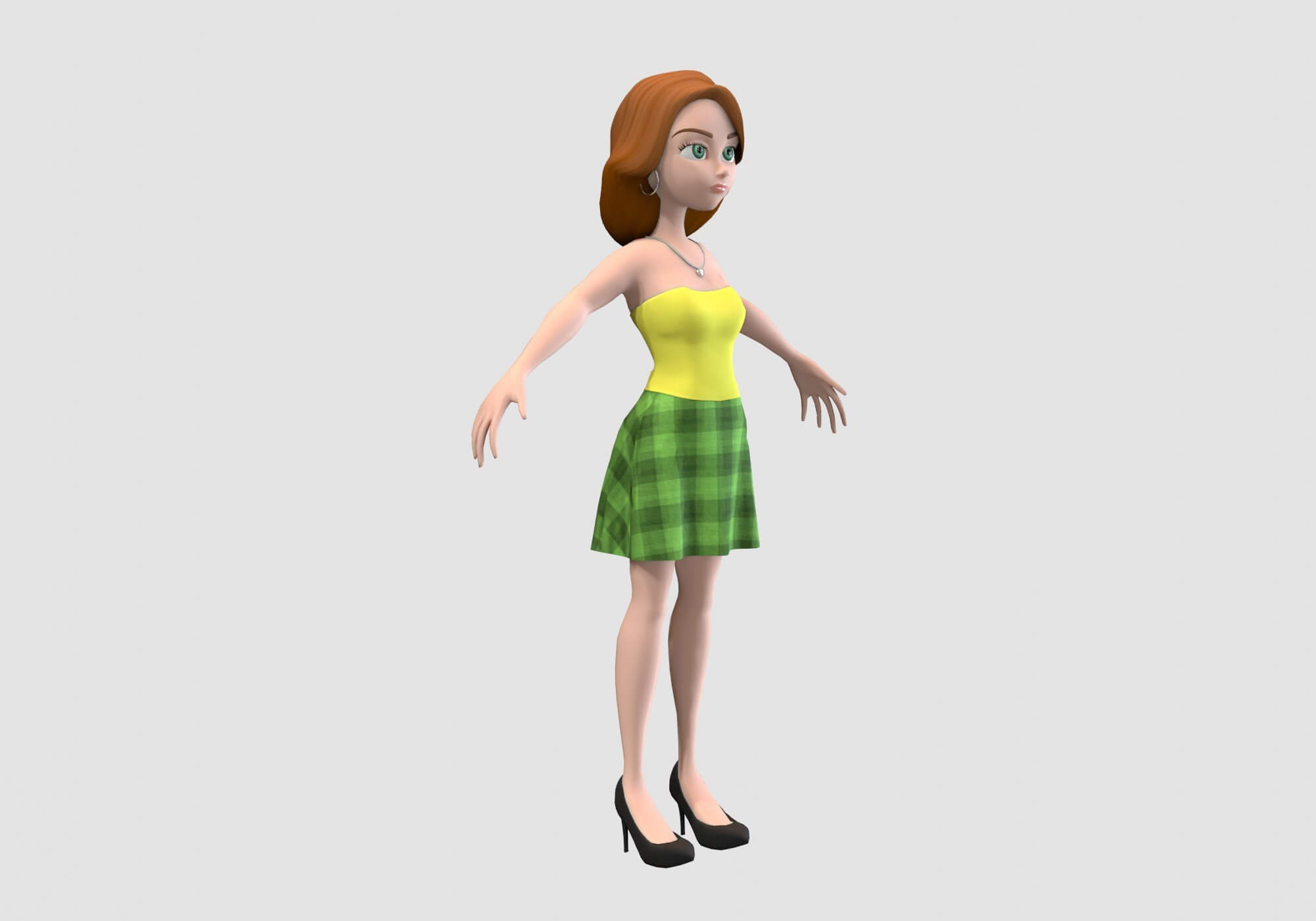 Pretty Cartoon Girl - 3D Model by nickianimations