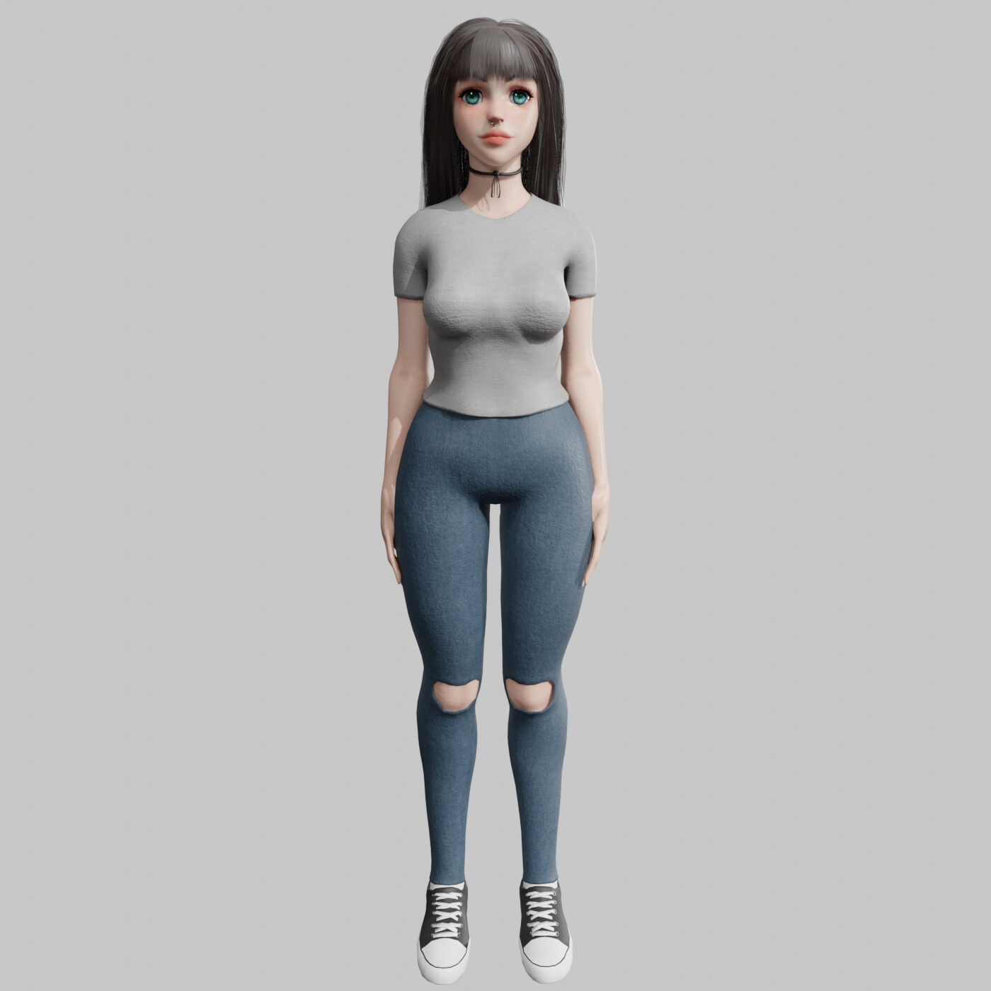 Pretty Cartoon Woman V32132 - 3D Model by nickianimations