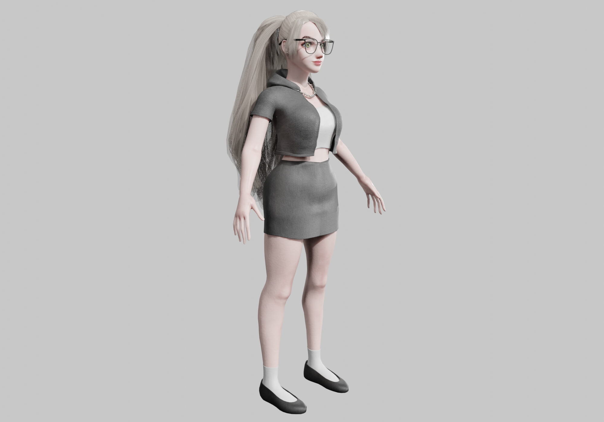 Pretty Cool Woman V31980 - 3D Model by nickianimations