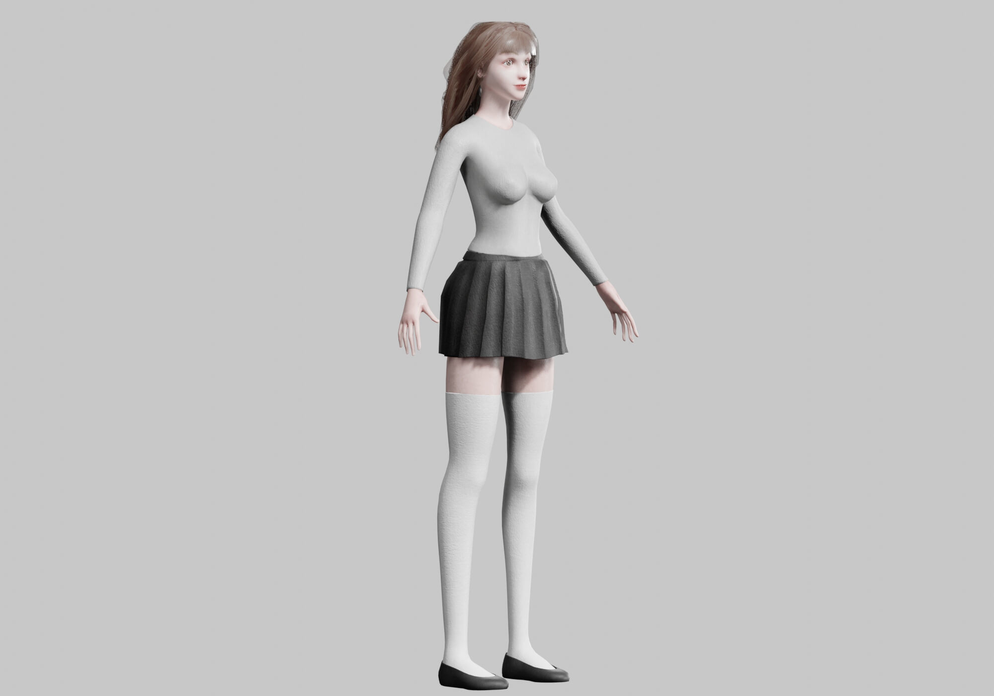 Pretty Cool Woman V33942 - 3D Model by nickianimations