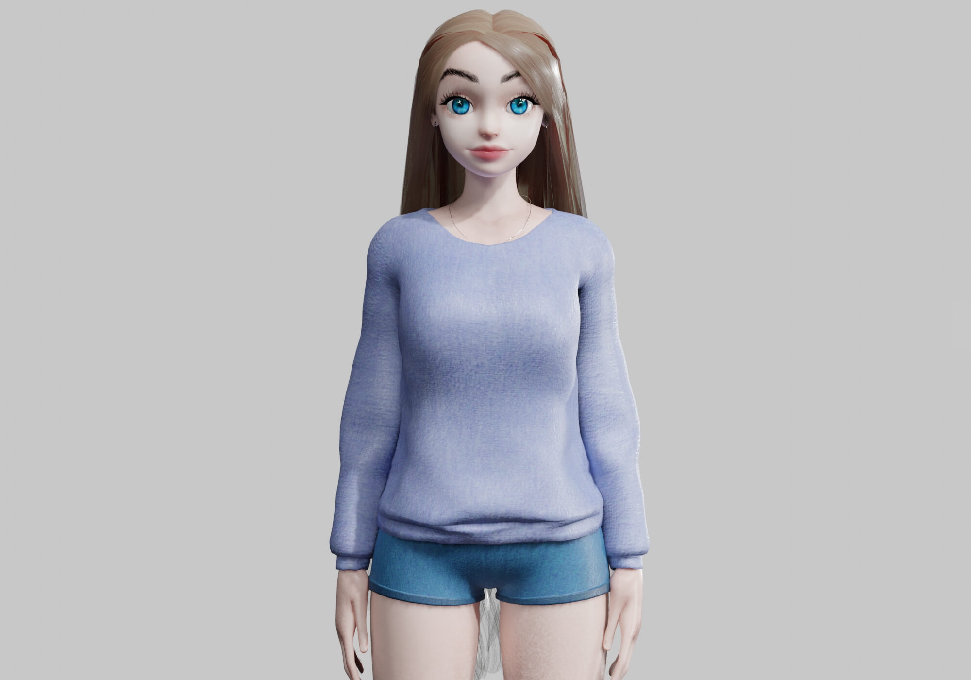Pretty Cute Woman V31724 - 3D Model by nickianimations