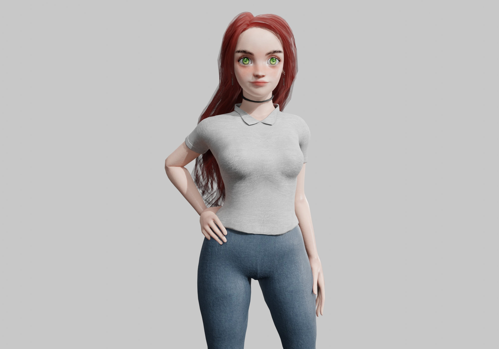 Pretty Cute Woman V42151 - 3D Model by nickianimations