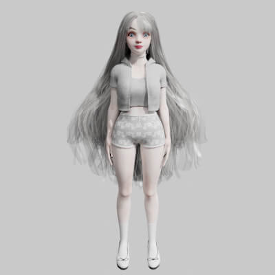 Pretty White Woman V35800 - 3D Model by nickianimations