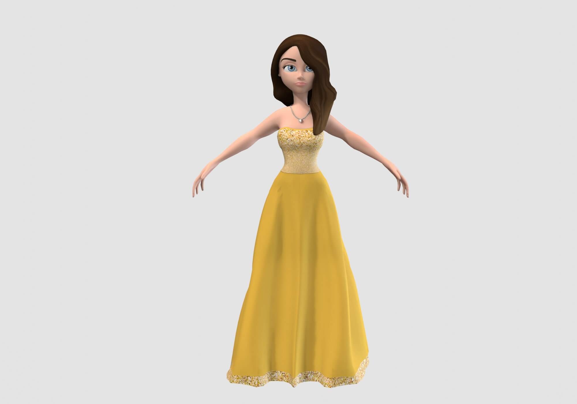 Princess Cartoon Girl - 3D Model by nickianimations