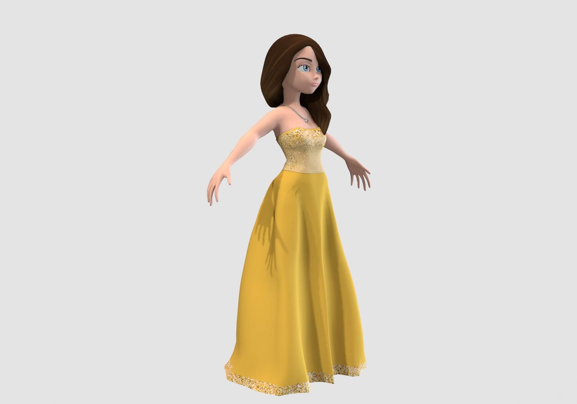Princess Cartoon Girl - 3D Model by nickianimations
